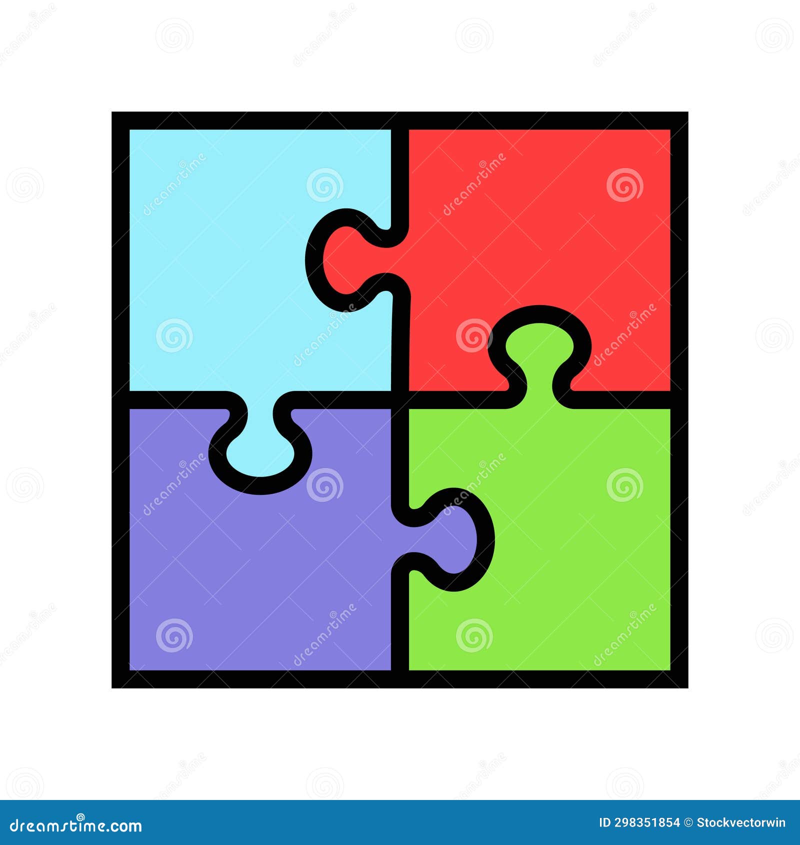 Puzzle Game Solution Color Icon Vector Illustration Stock Illustration ...