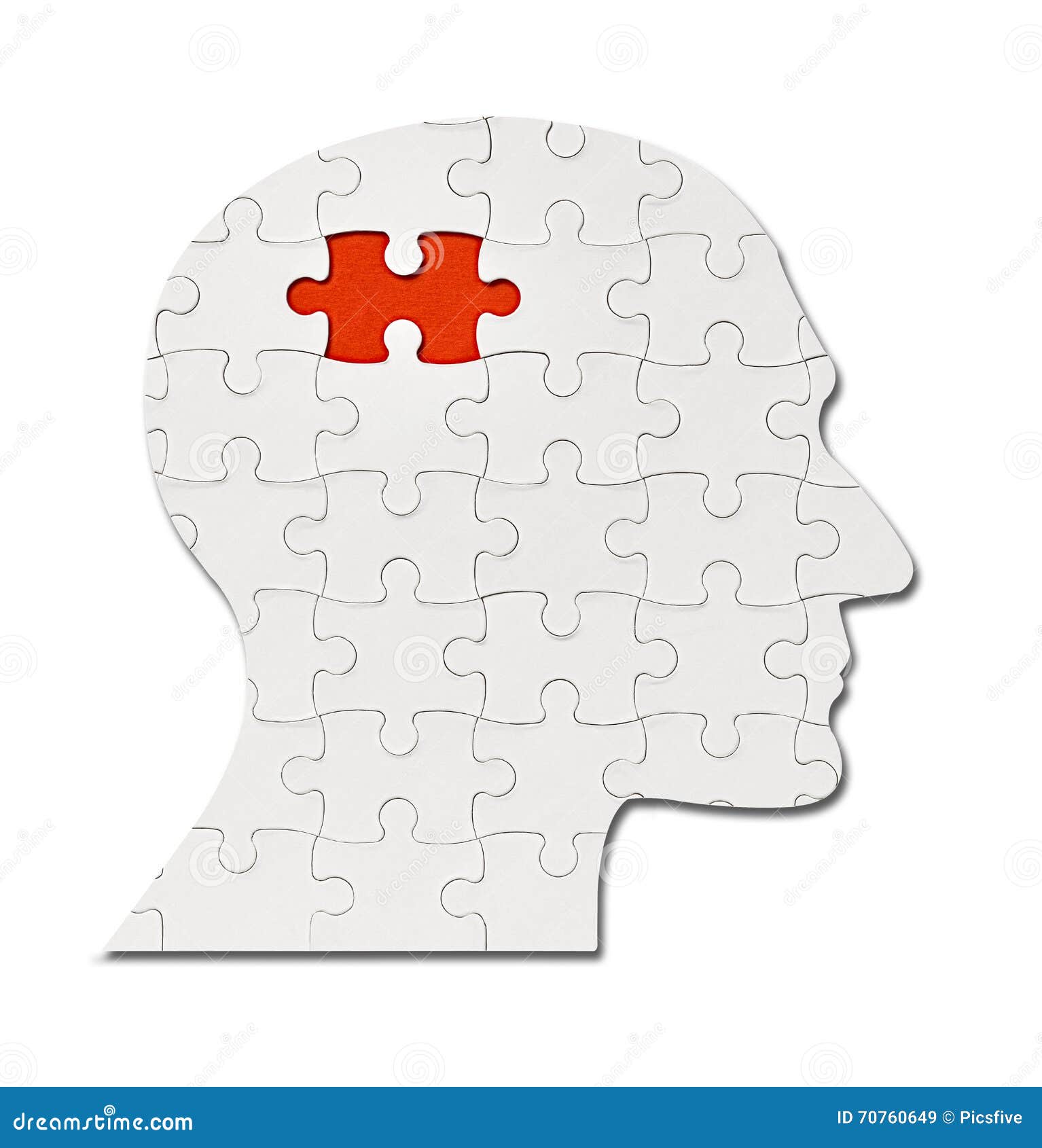 Puzzle Game Solution Head Silhouette Mind Brain Stock Image - Image of ...