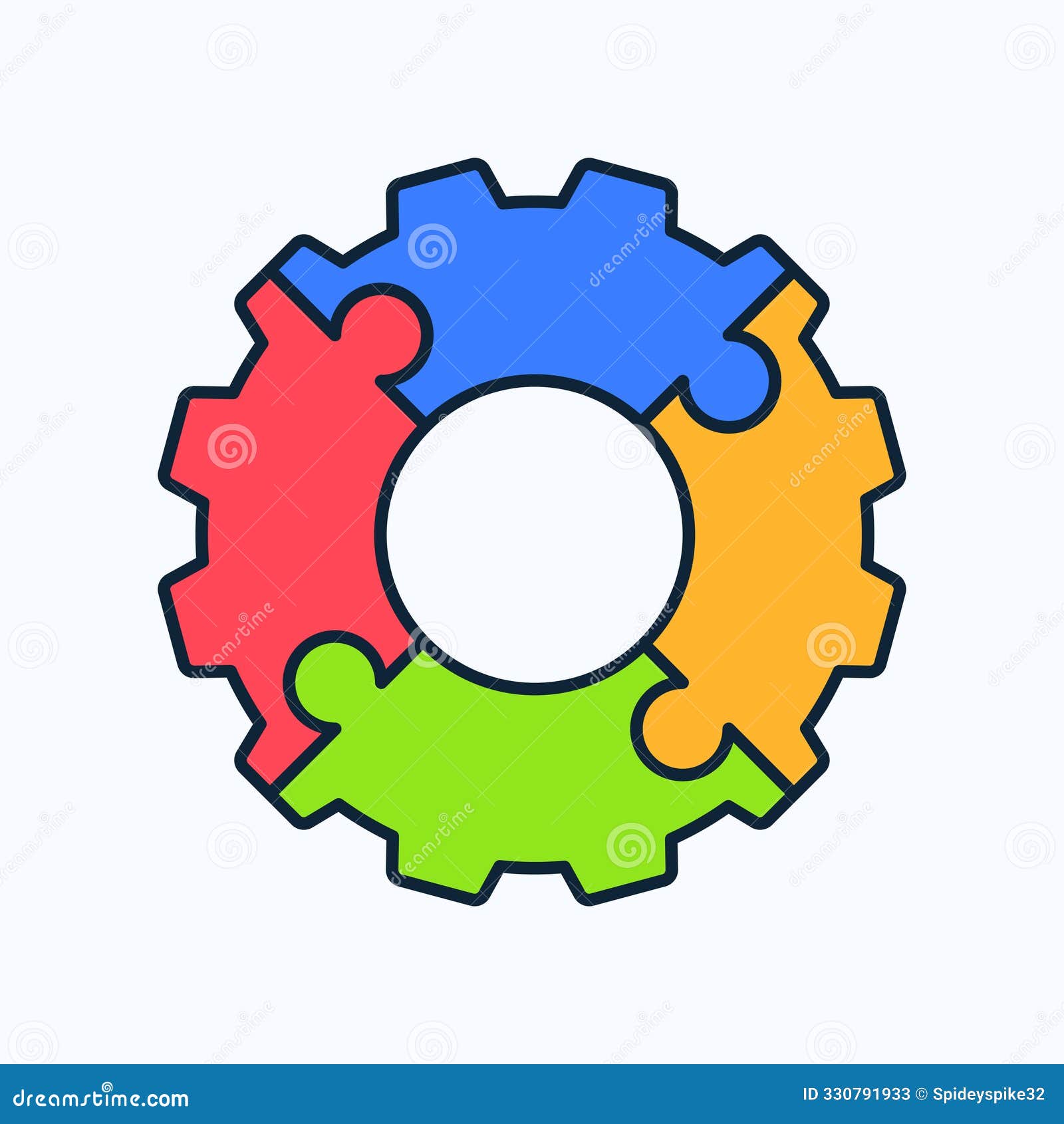 The Puzzle of a Gear Cog Machine. Isolated Vector Illustration Stock ...