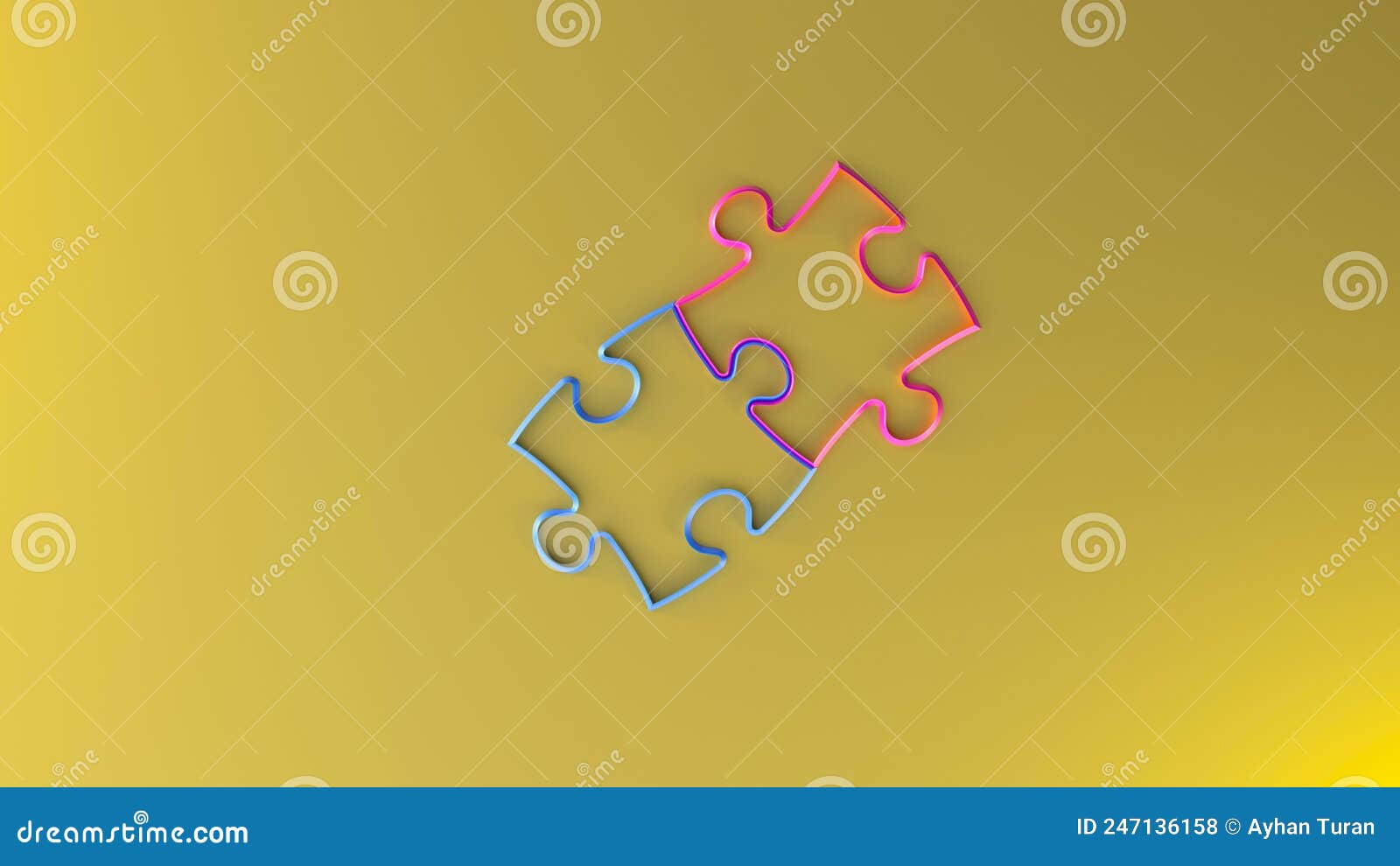 Puzzle Gender Equality Concept and 3d Render. Stock Illustration ...