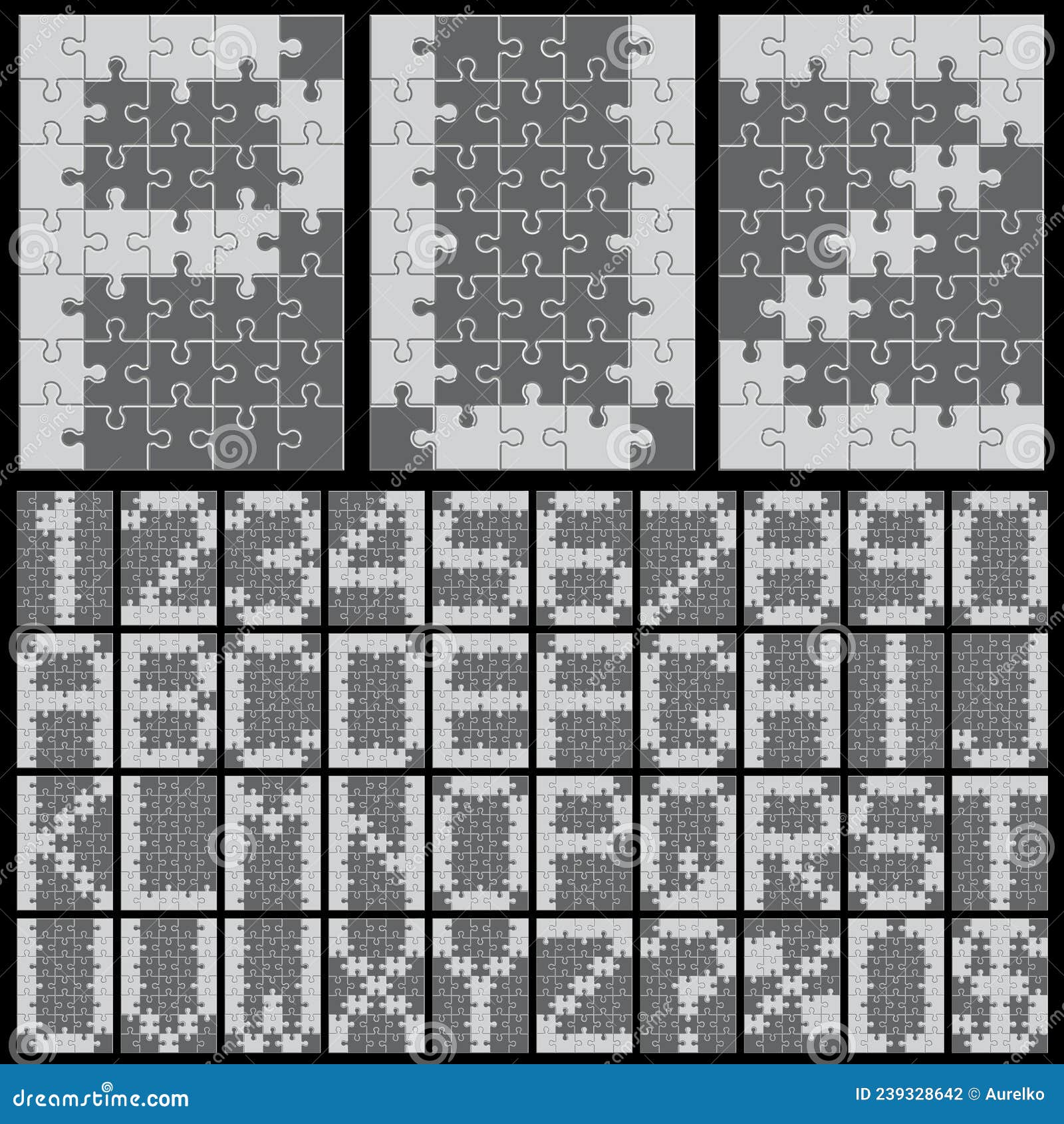 Puzzle gray stock vector. Illustration of process, presentation - 239328642