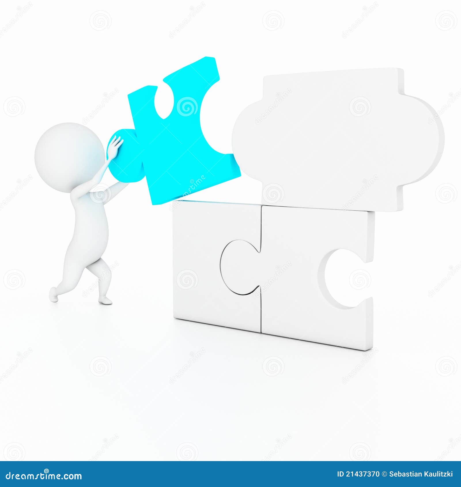 Puzzle guy stock illustration. Illustration of little - 21437370