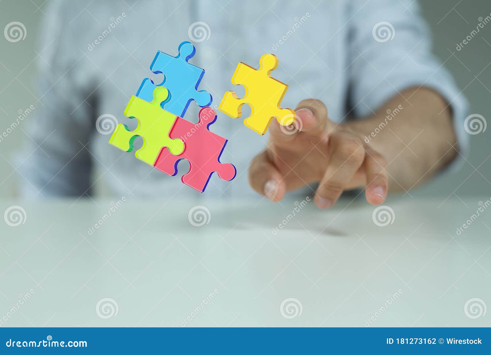 A Puzzle Hand Solution Concept Business Stock Photo - Image of success ...