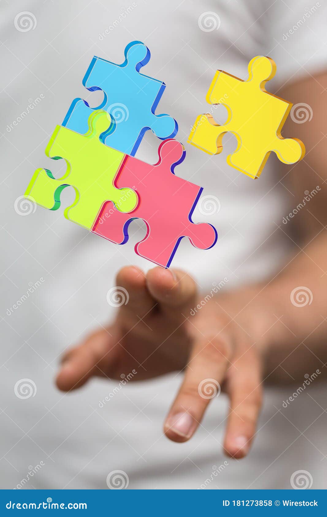 A Puzzle Hand Solution Concept Business Stock Photo - Image of success ...