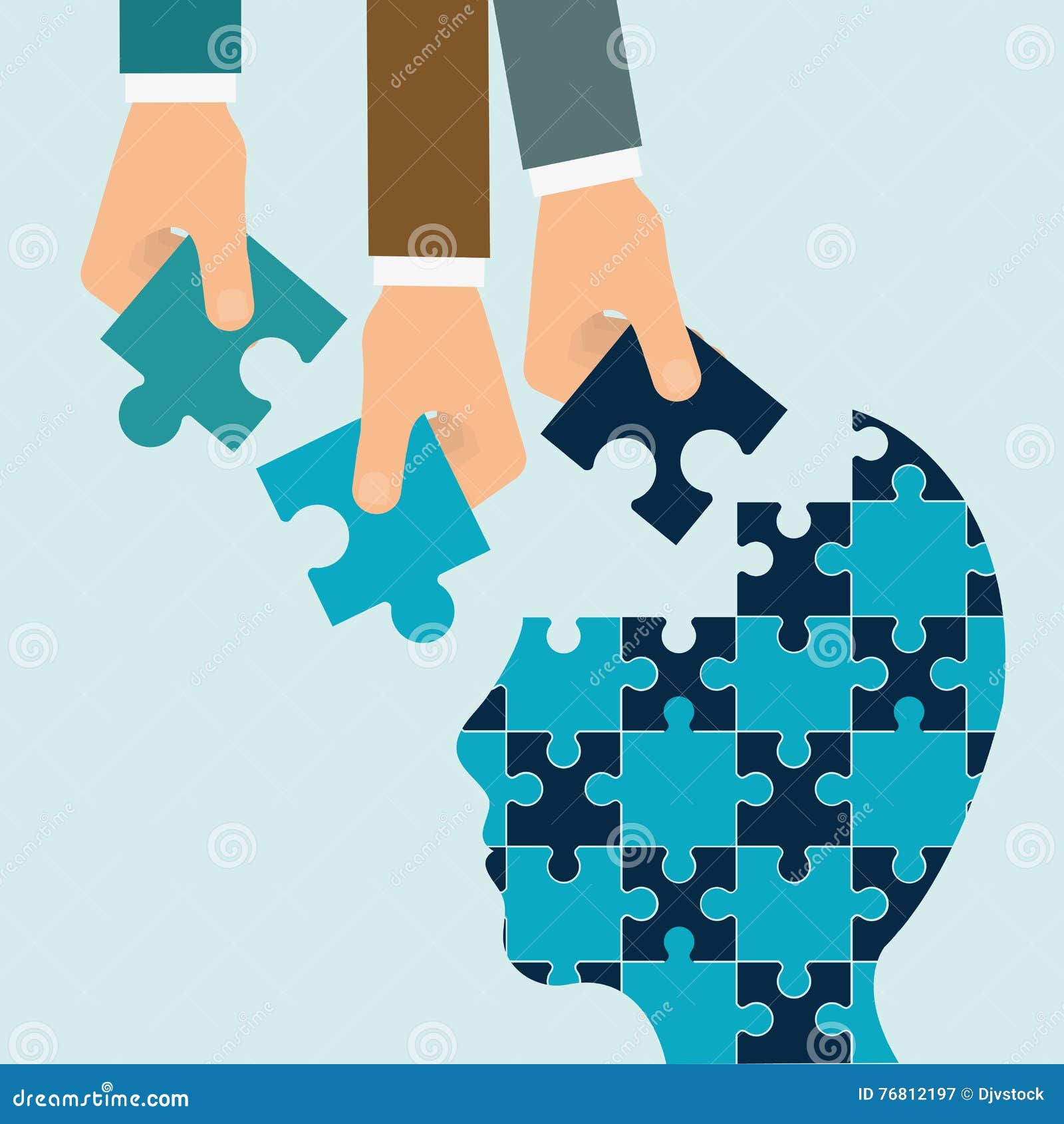 Puzzle Hand Teamwork Support Design Stock Vector - Illustration of ...