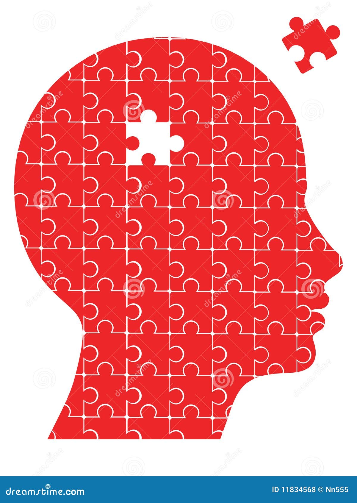 Puzzle Head Exploding Mind Graphic Template Cartoon Vector ...
