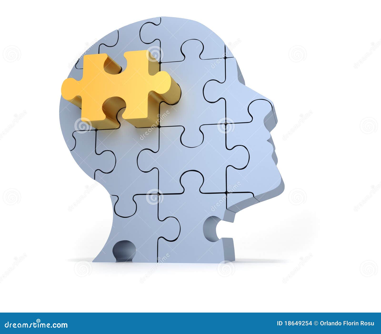Puzzle In Head. Businessman Adding Last Piece. Vector | CartoonDealer ...