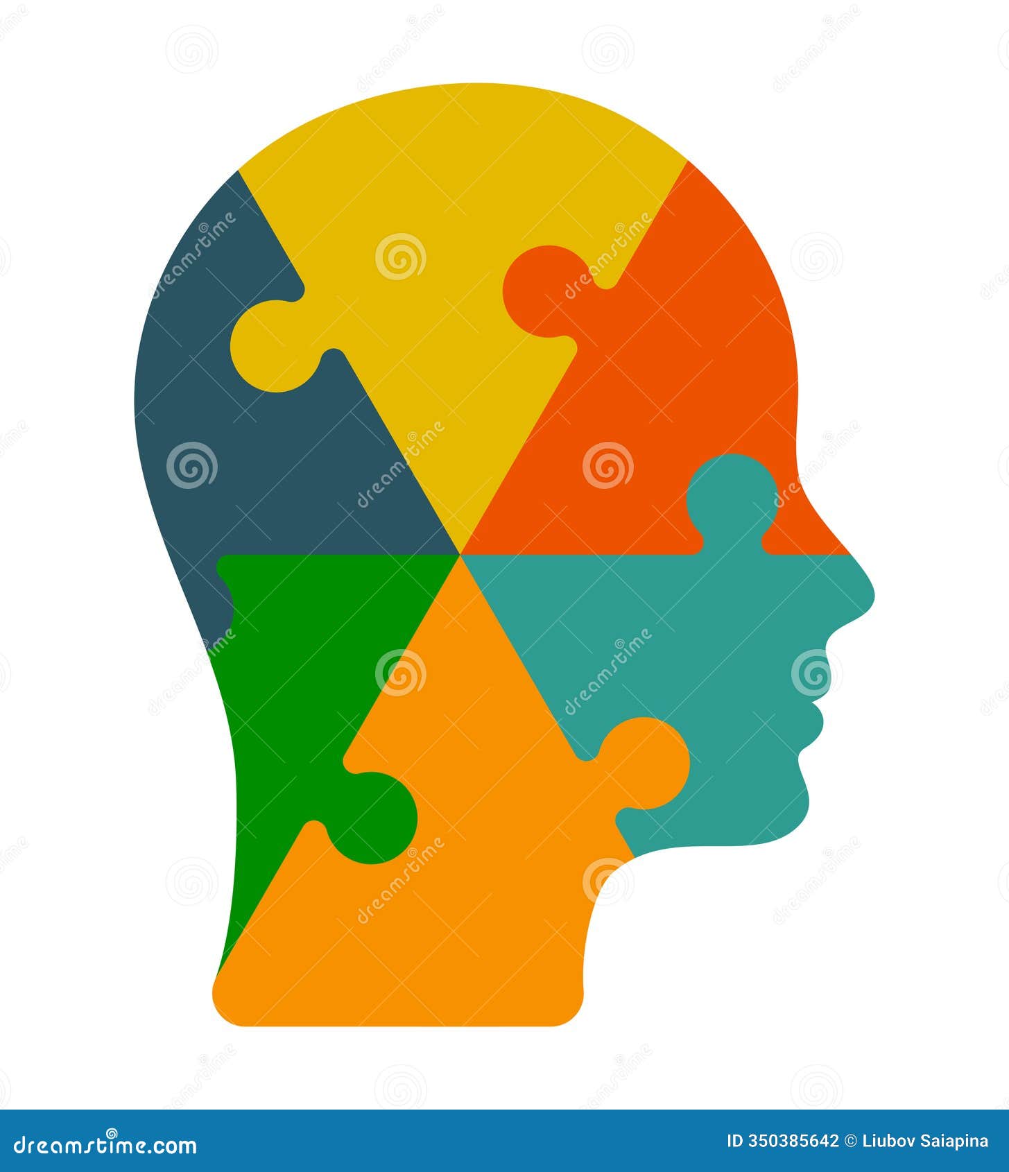 Puzzle Head with Human Face Image. Triangle Puzzle Piece. Puzzle Head ...