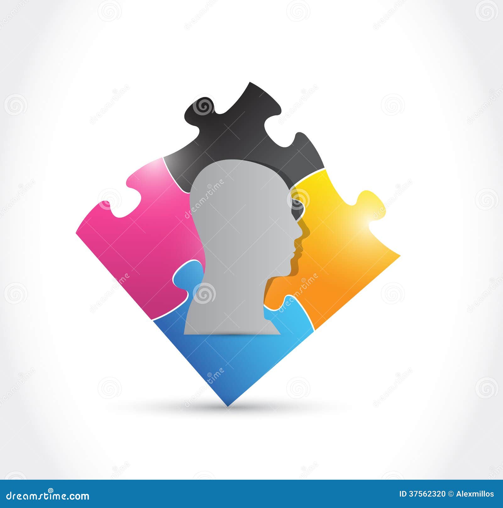 Puzzle Head Illustration Illustration Design Stock Illustration ...
