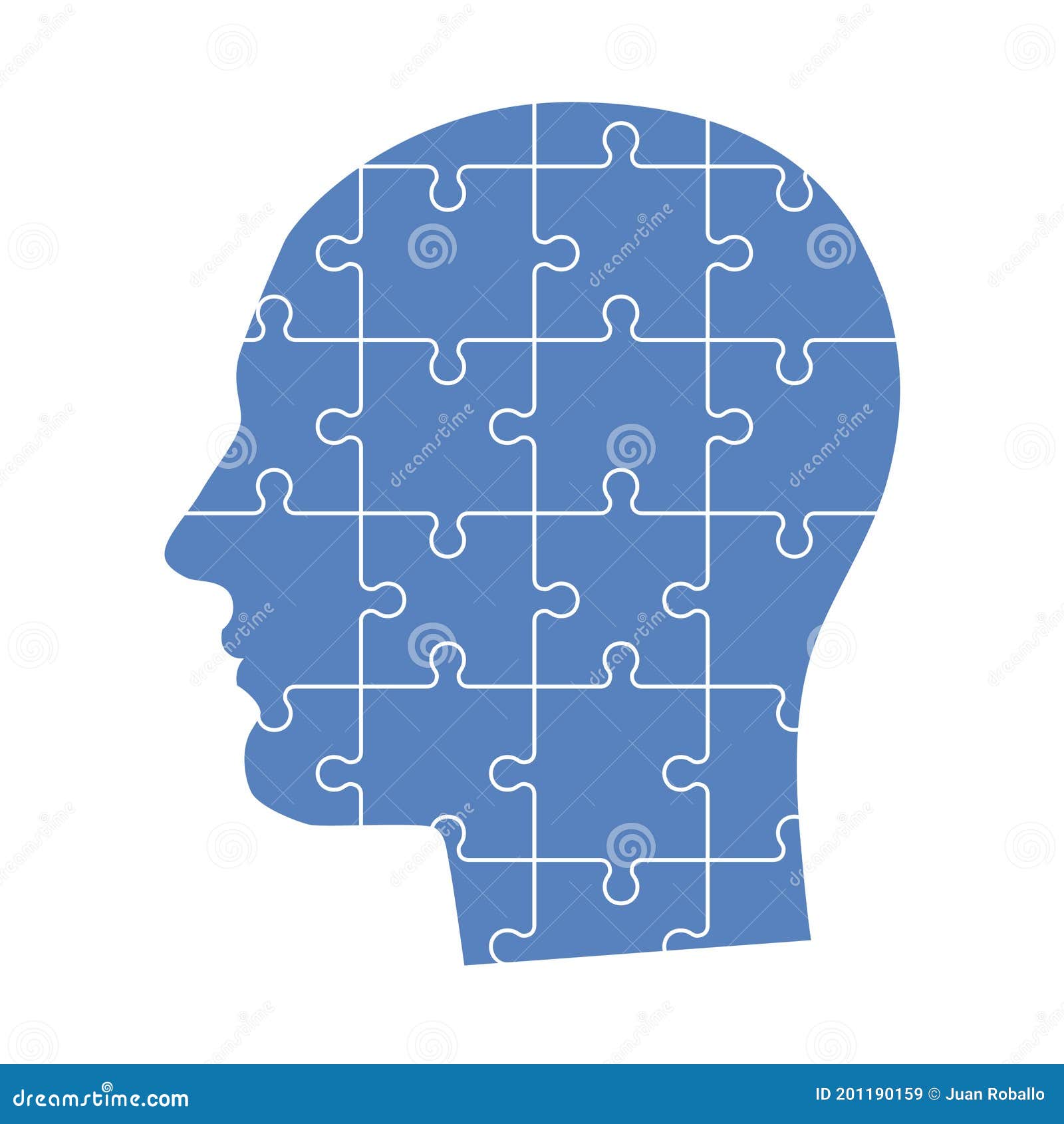Puzzle of a Head Seen from the Side. Separate Pieces Stock Vector ...