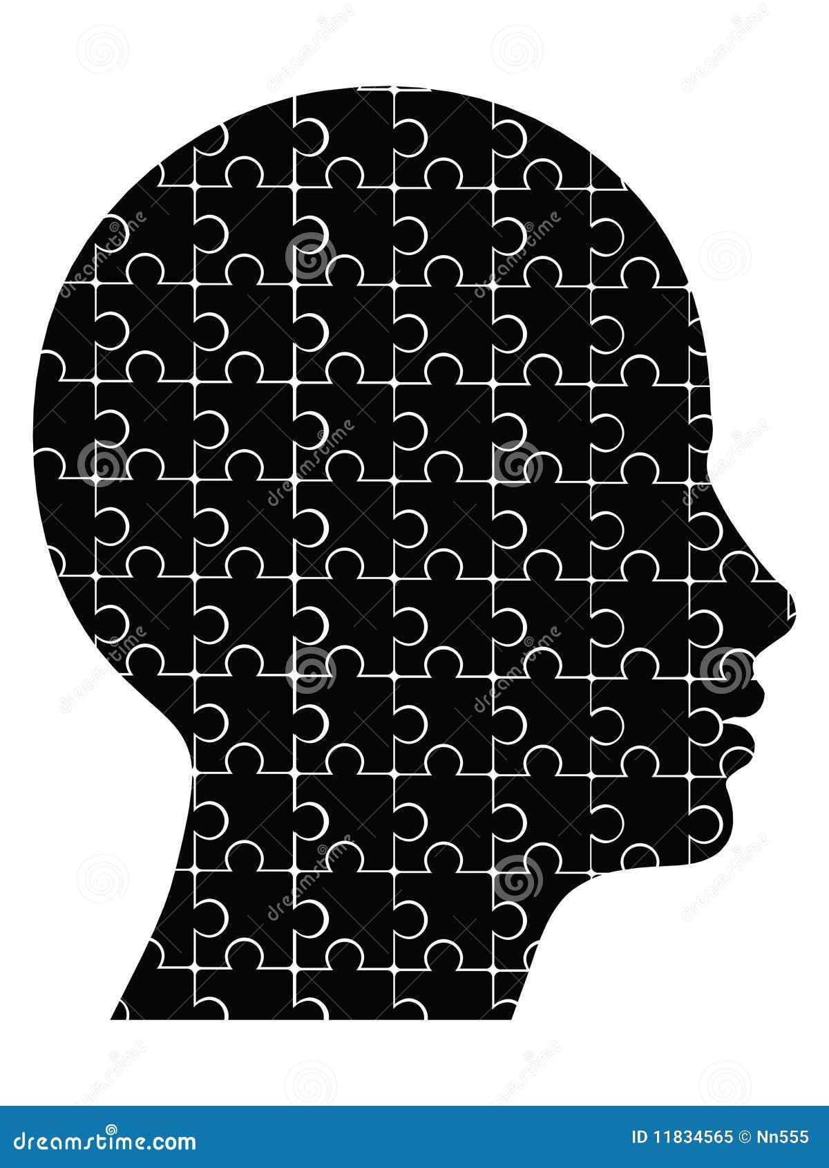 Puzzle head vector stock vector. Illustration of concentration - 11834565