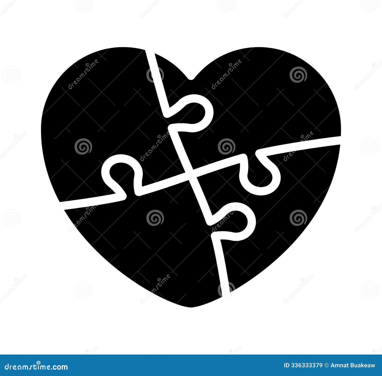 Puzzle Heart Icon, Jigsaw Heart Symbol, Puzzle Pieces Stock Vector ...