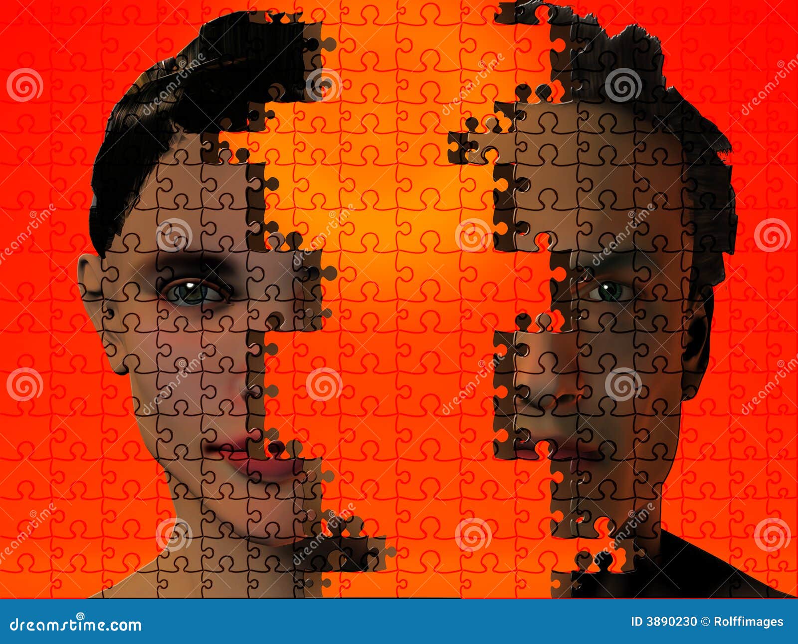 Puzzle human stock illustration. Illustration of male - 3890230
