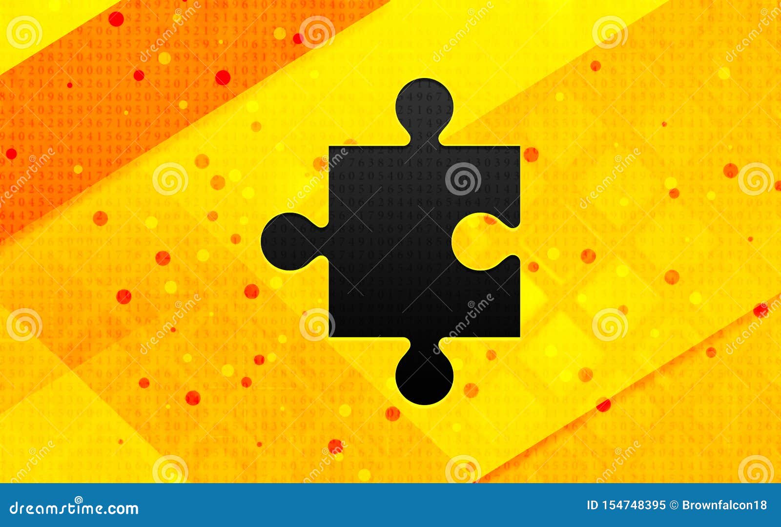 Puzzle Icon Abstract Digital Banner Yellow Background Stock ...