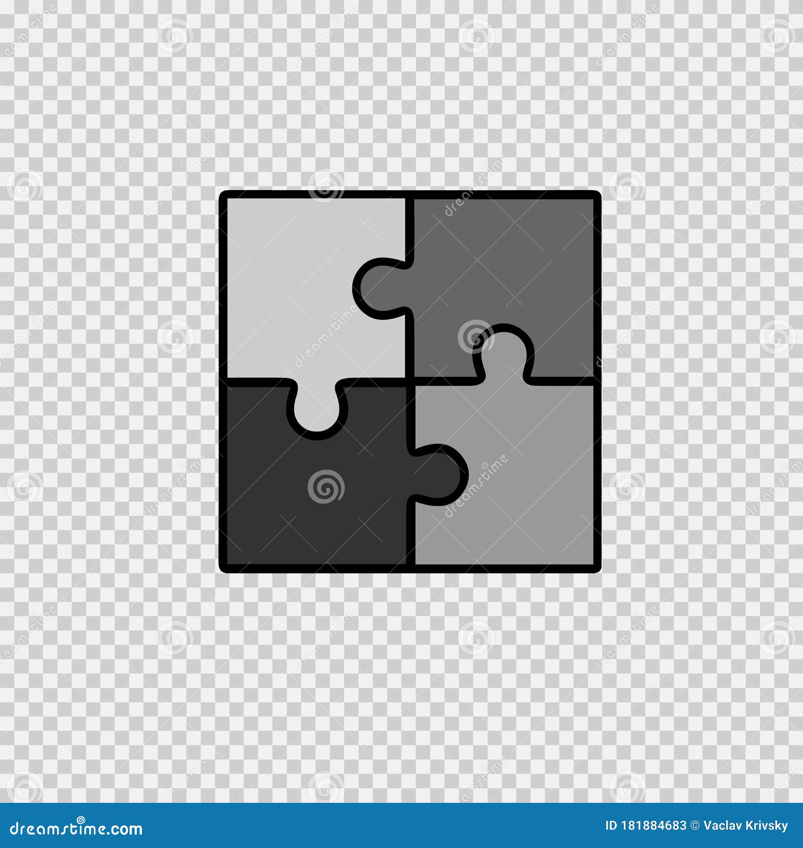Puzzle Icon. Business Teamwork Cooperation Partnership Vector ...