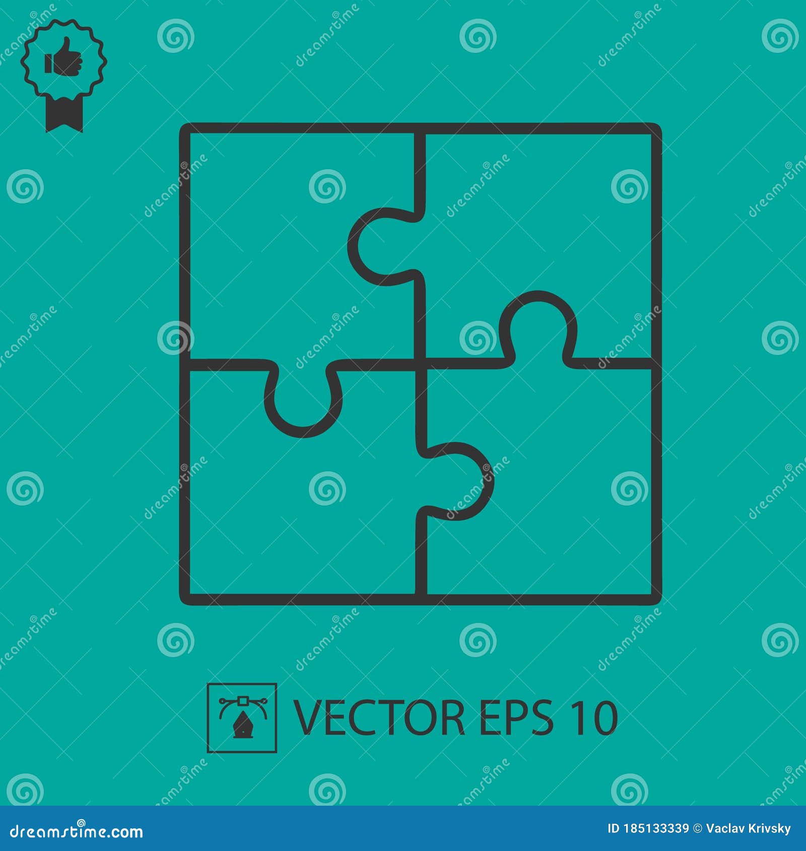 Puzzle Icon. Business Teamwork Cooperation Partnership Vector ...