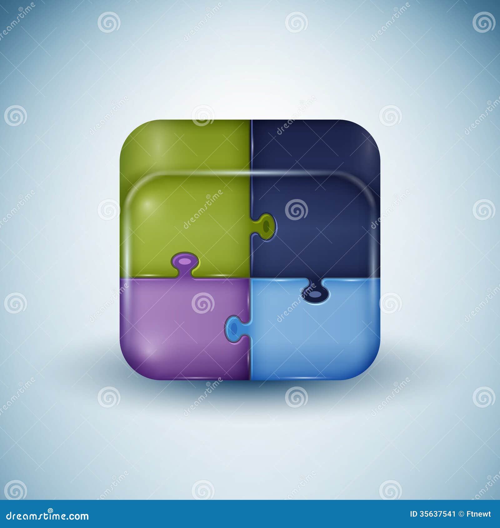Puzzle icon stock vector. Illustration of business, shape - 35637541