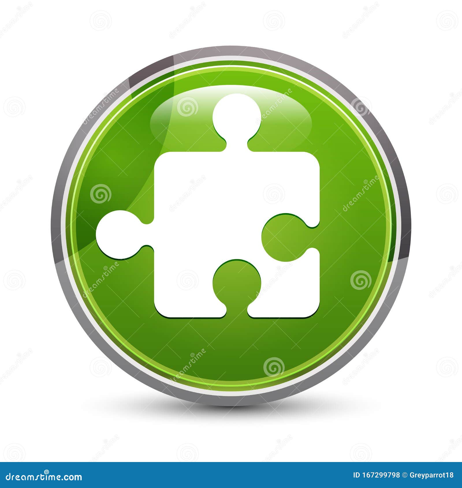 Puzzle Icon Elegant Green Round Button Vector Illustration Stock Vector ...