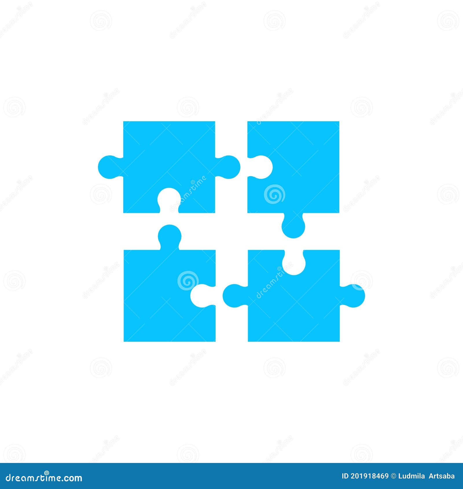 Puzzle icon flat stock illustration. Illustration of perspective ...