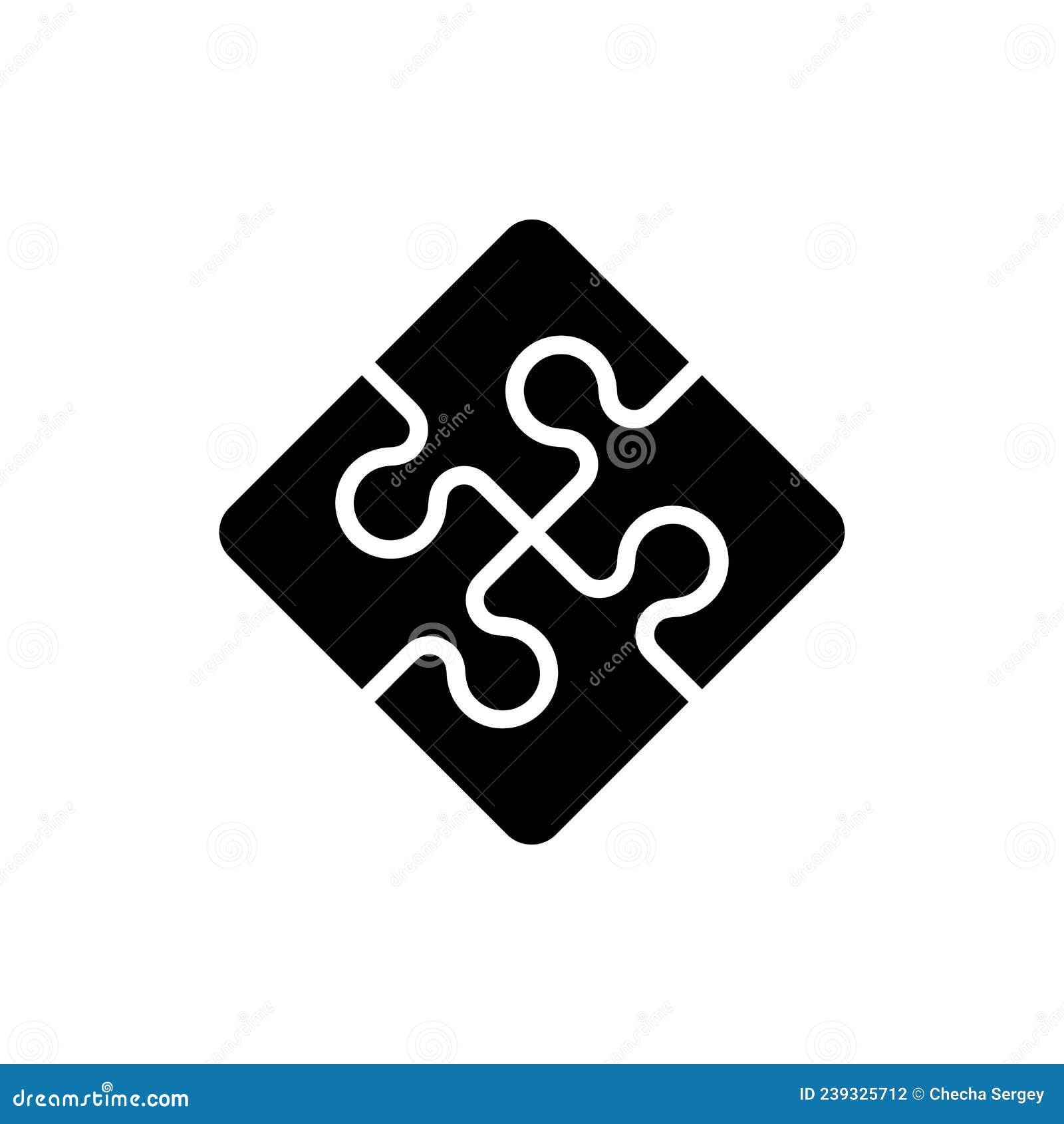 Puzzle Icon. Four Pieces of the Puzzle. Stock Vector - Illustration of ...