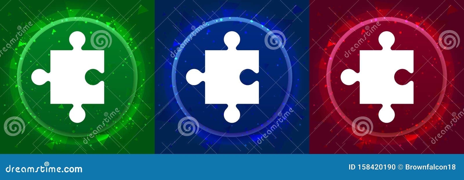 Puzzle Icon Elegant Modern Design Abstract Buttons Set Illustration ...