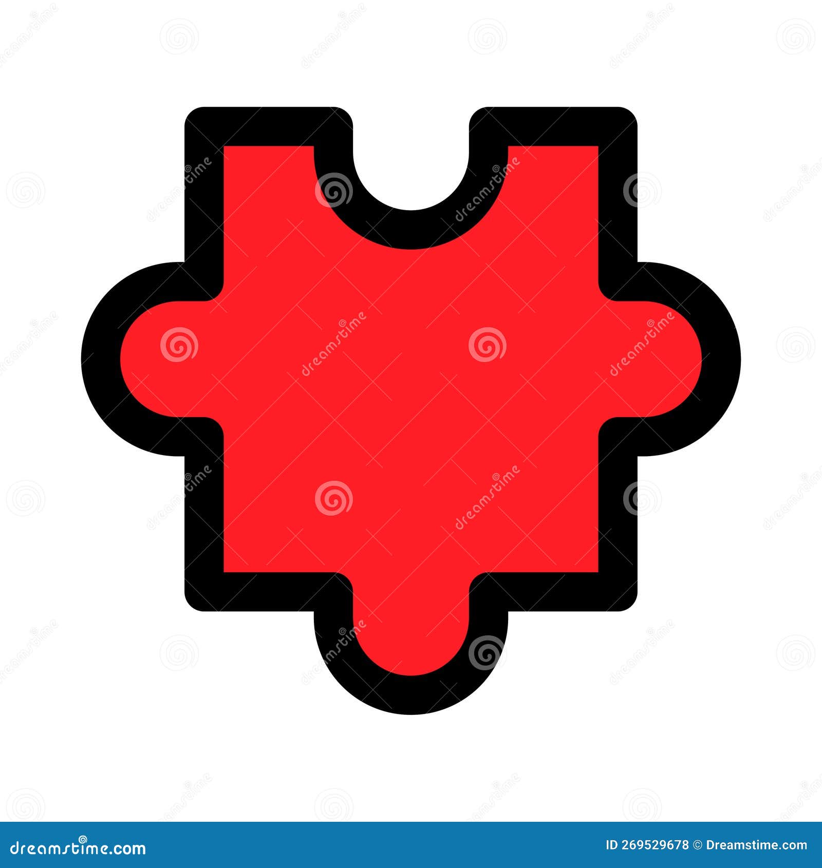 Puzzle Icon Line Isolated on White Background. Black Flat Thin Icon on ...