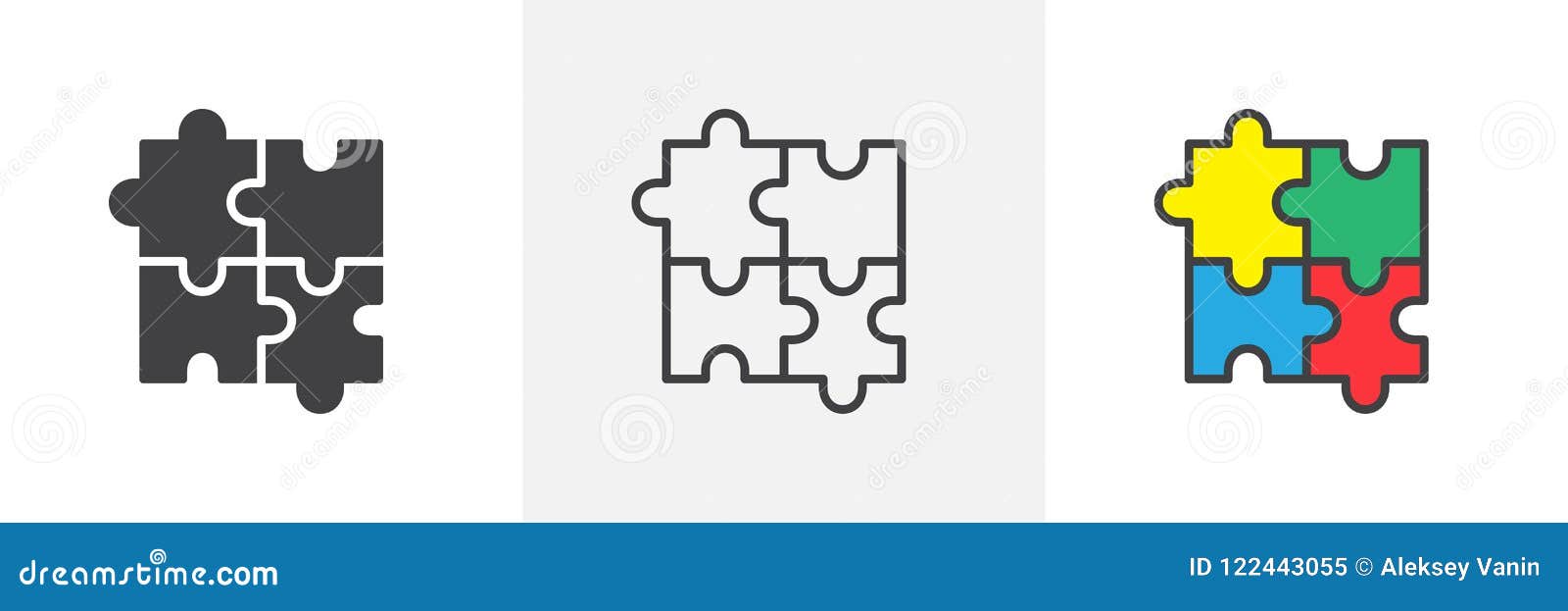 Puzzle Different Style Icon Stock Vector - Illustration of line ...