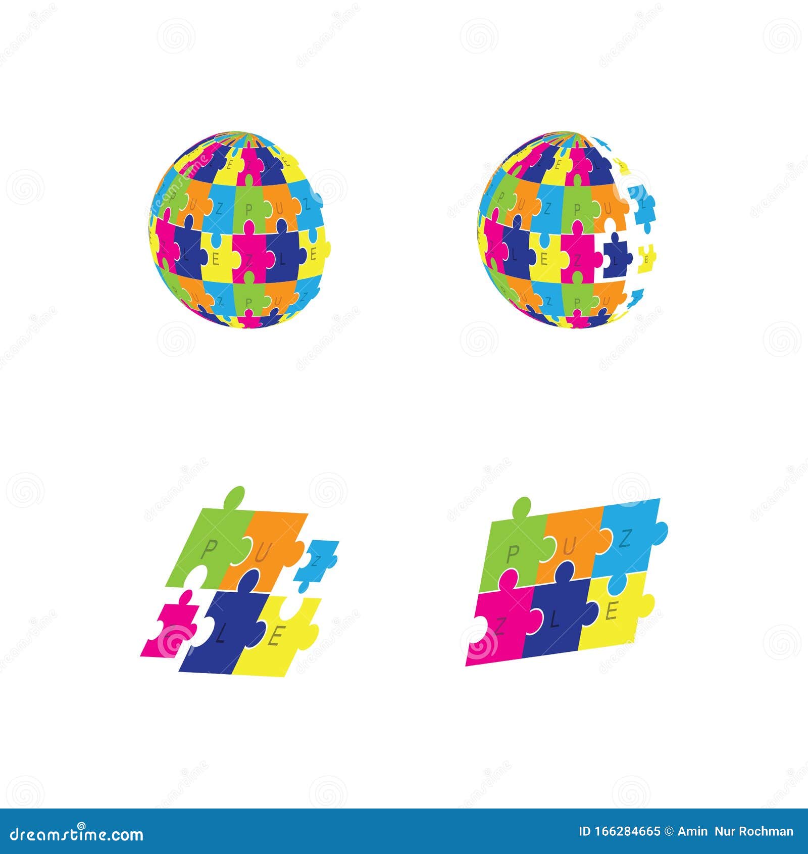 Puzzle Icon Logo Vector Icon Template Stock Illustration - Illustration ...