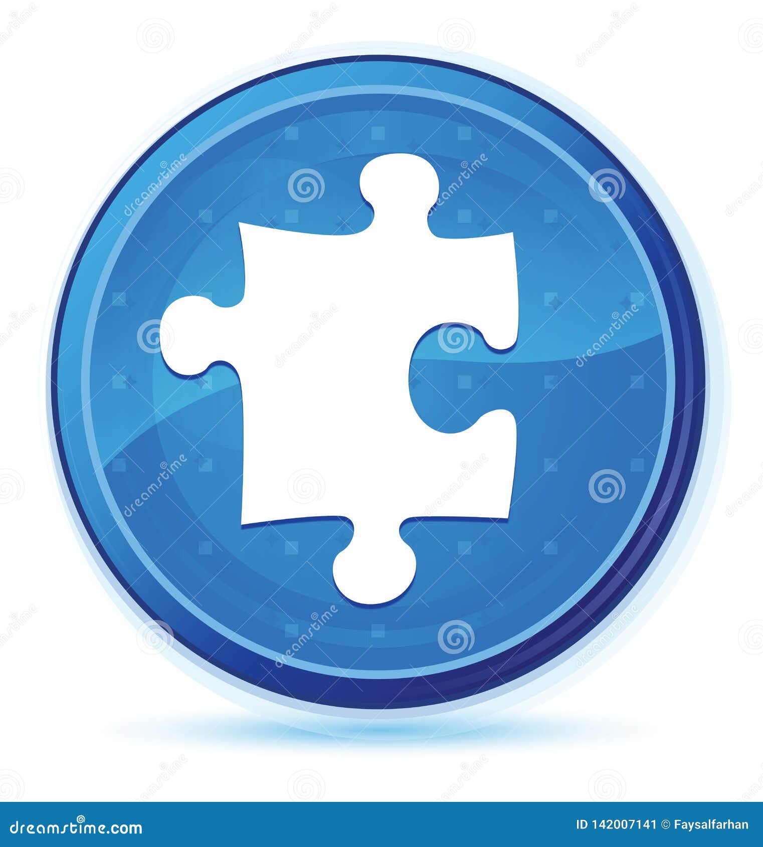 Puzzle Icon Midnight Blue Prime Round Button Stock Vector ...