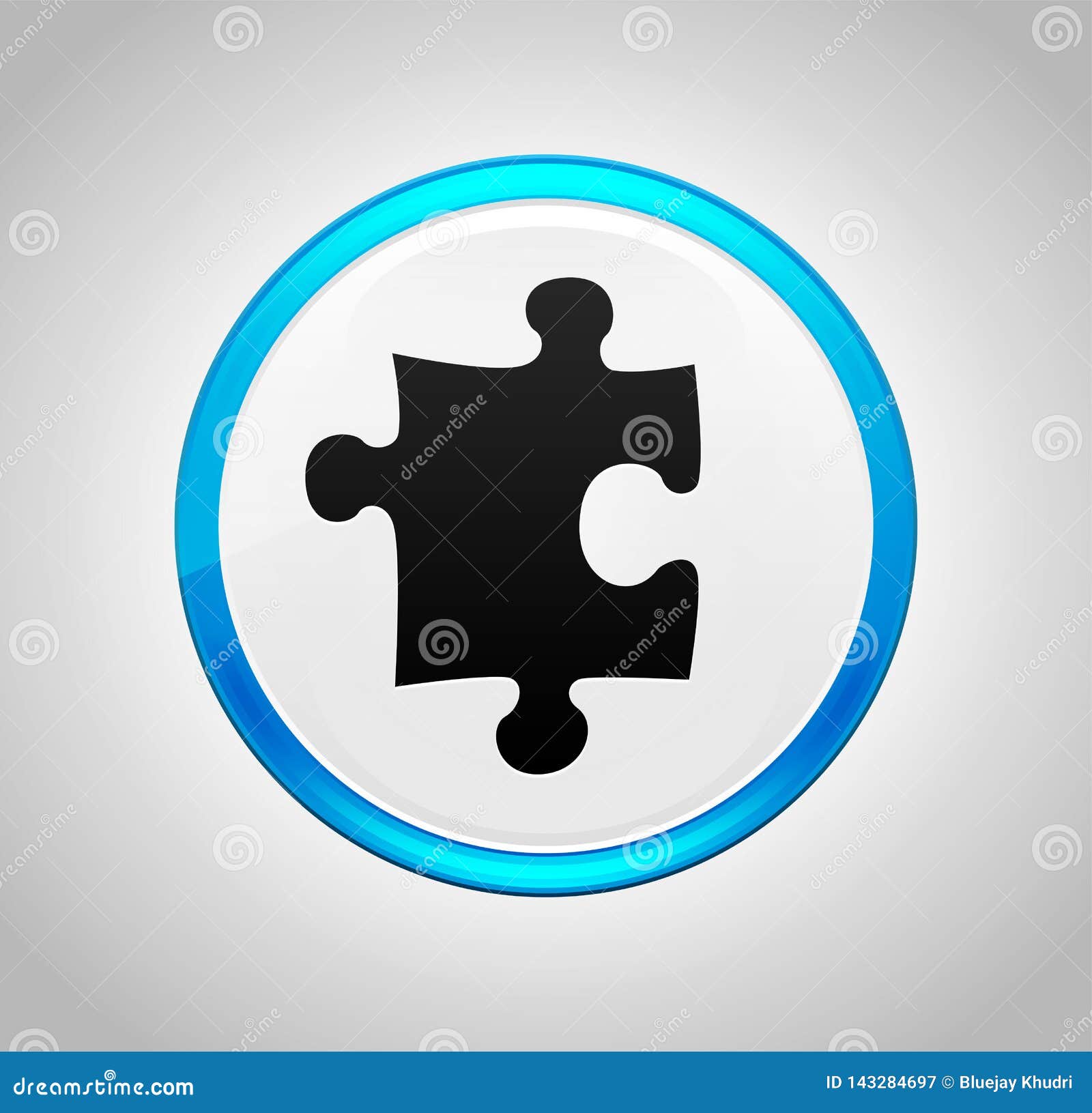 Puzzle Icon Round Blue Push Button Stock Illustration - Illustration of ...