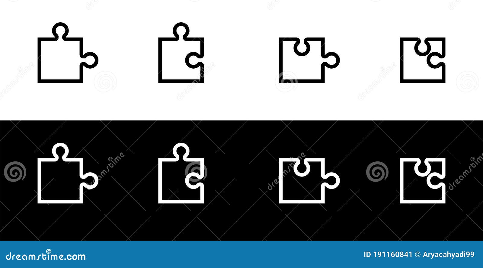Puzzle Icon Set. Corner Piece Puzzle Stock Vector - Illustration of ...