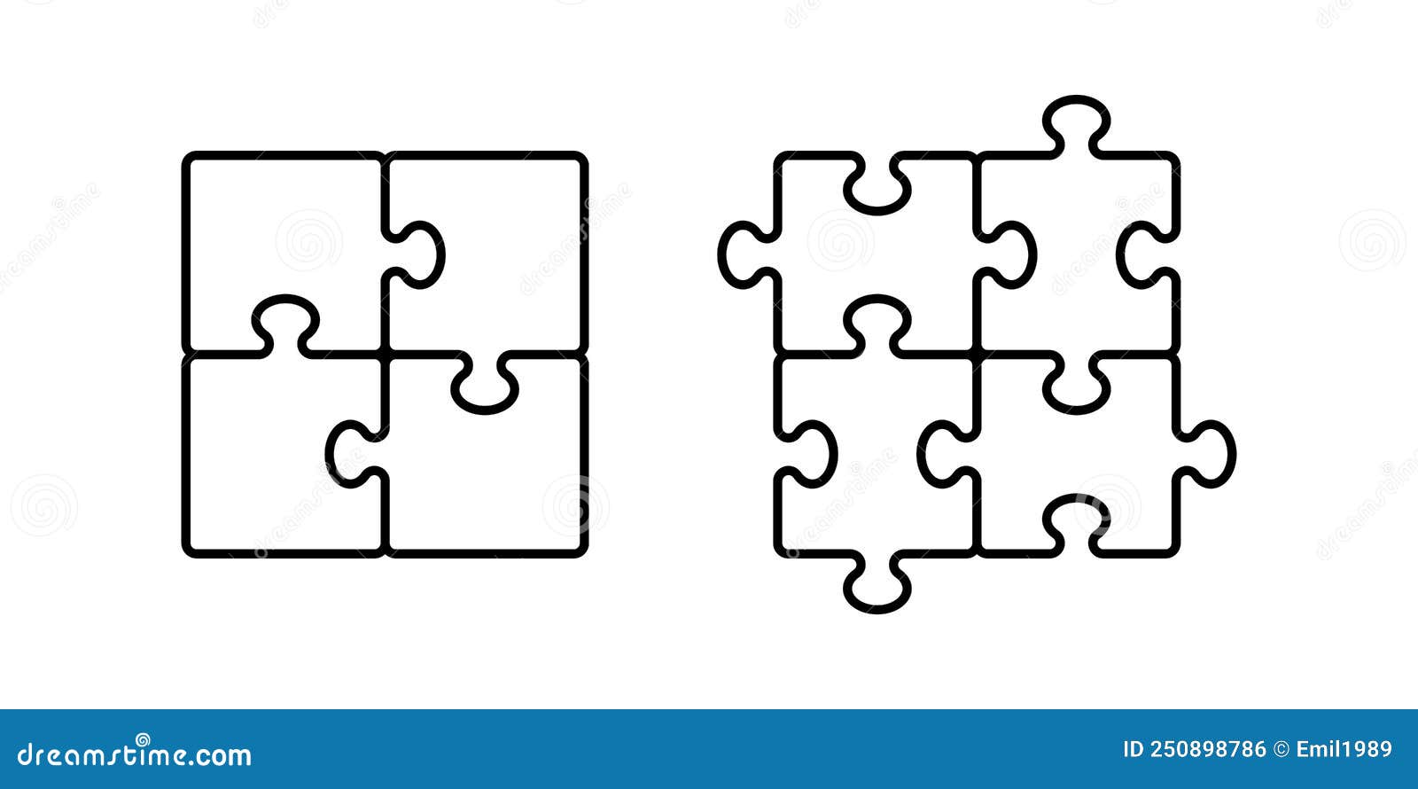 Puzzle Icon Set Simple Design. Vector Stock Vector - Illustration of ...