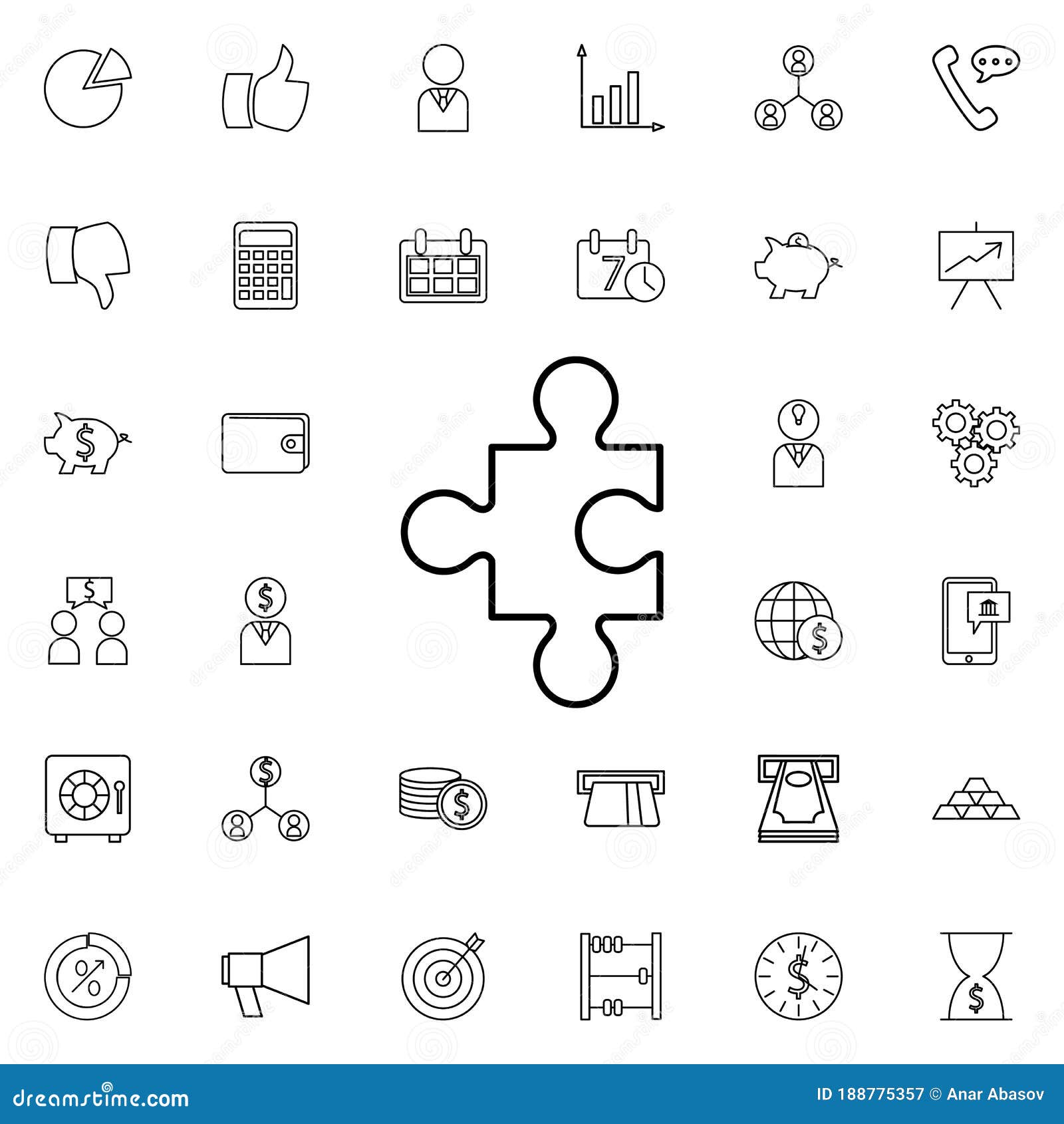 Puzzle Icon. Universal Set of Finance and Chart for Website Design and ...