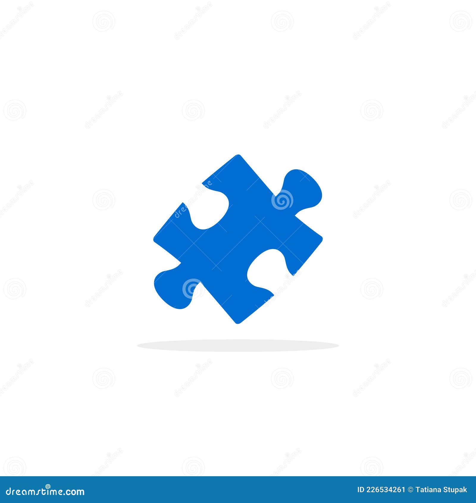 Puzzle Icon Vector Flat Illustration, Pictogram Isolated on White Stock ...