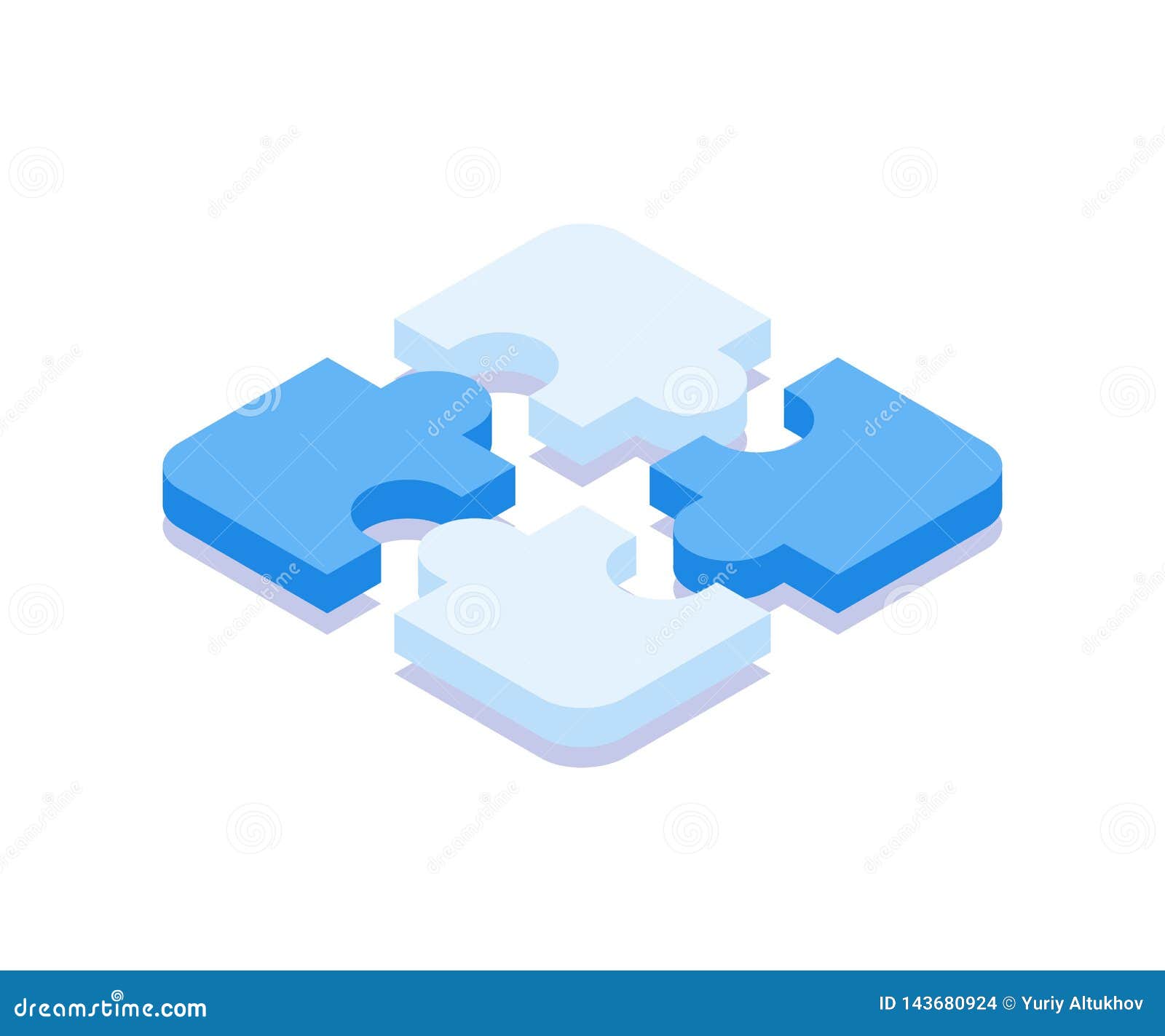 Puzzle Icon. Vector Illustration in Flat Isometric 3D Style Stock ...