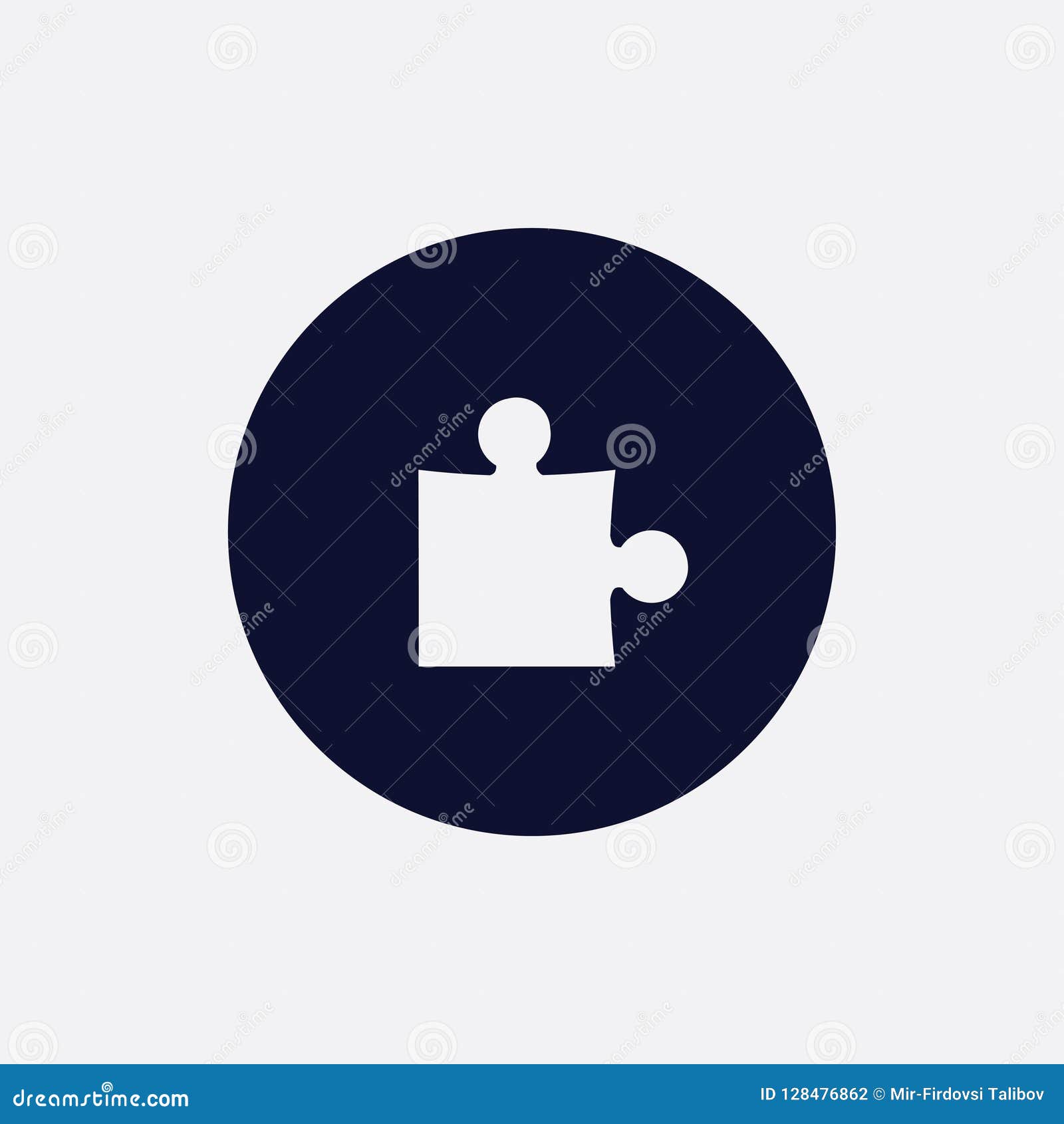 Puzzle Icon, Vector Illustration. Flat Round Icon Stock Illustration ...