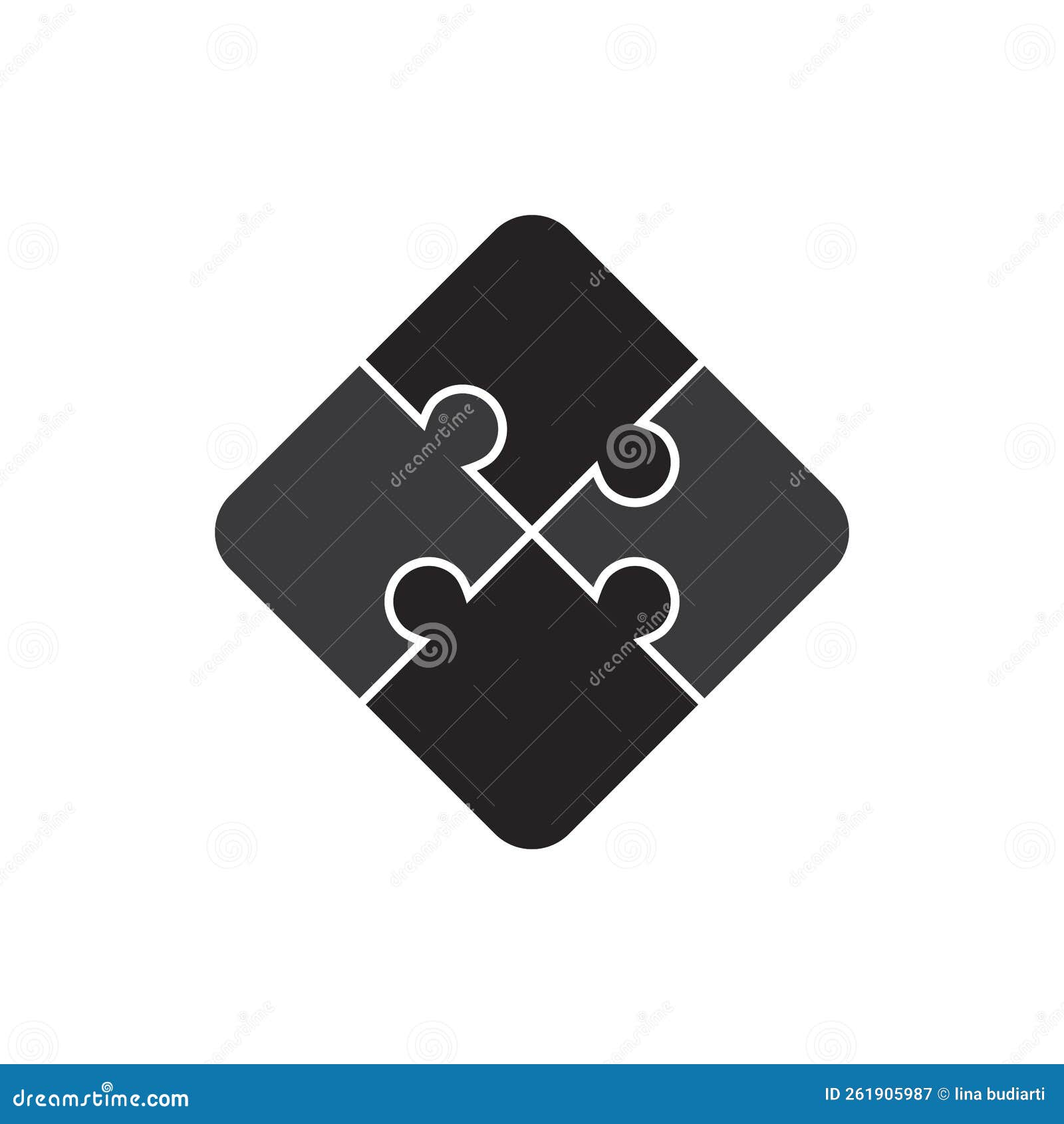 Puzzle icon stock vector. Illustration of jigsaw, design - 261905987
