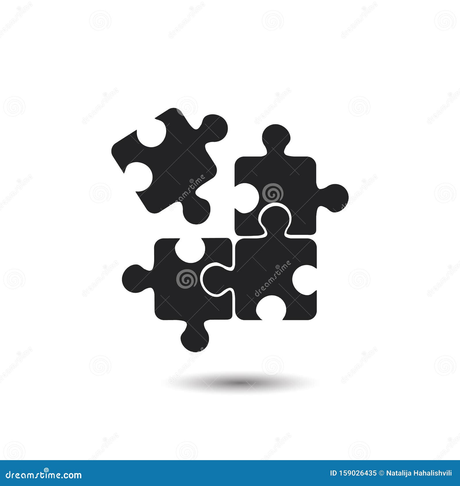 Puzzle Icon on White. Vector Illustration Stock Vector - Illustration ...