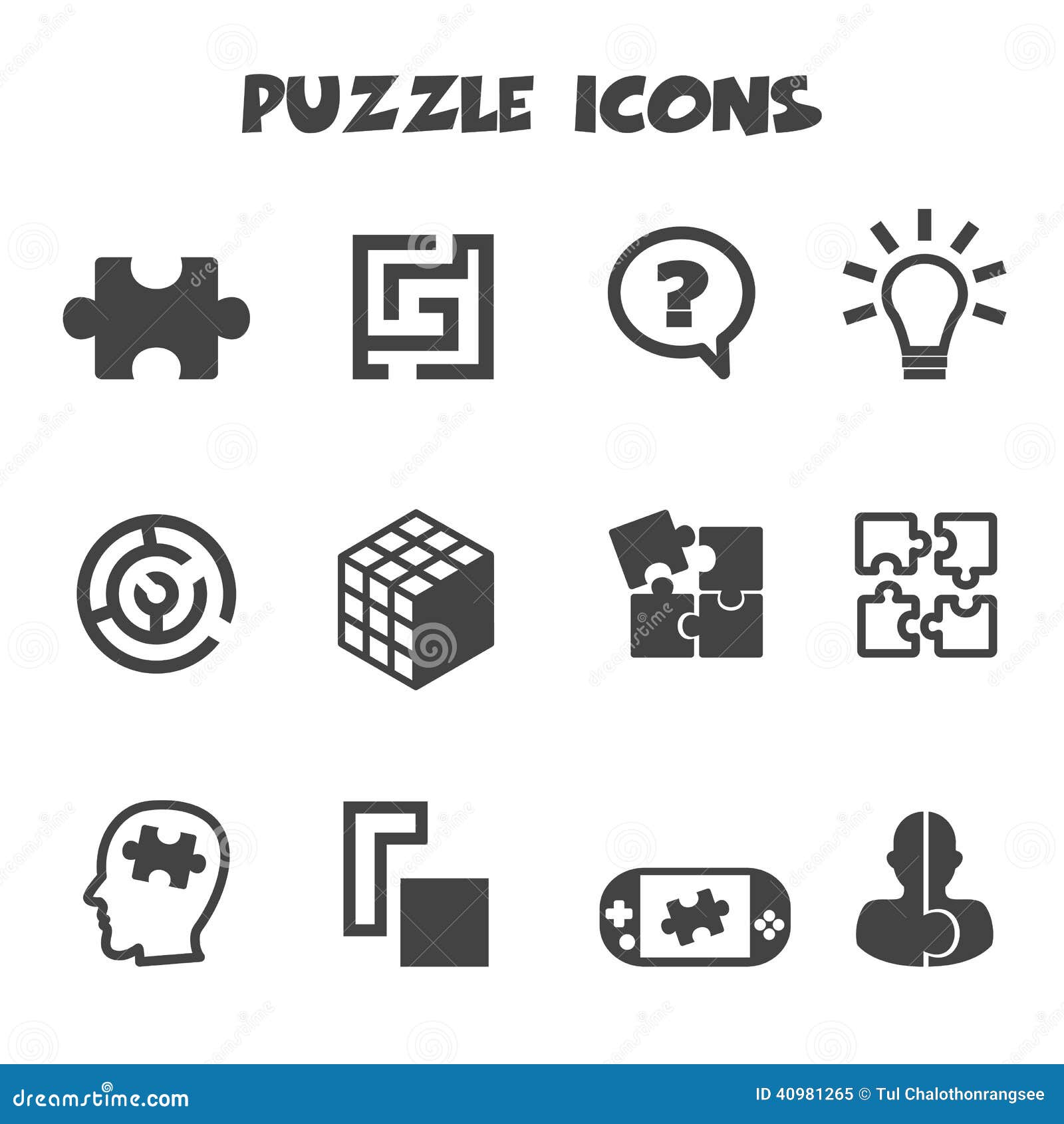 Puzzle Icons Set - Complete And Incomplete Cartoon Vector ...