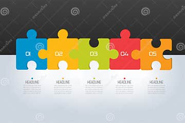 Puzzle Infographic, Steps Chart, Template, Scheme, Tab Stock Vector ...