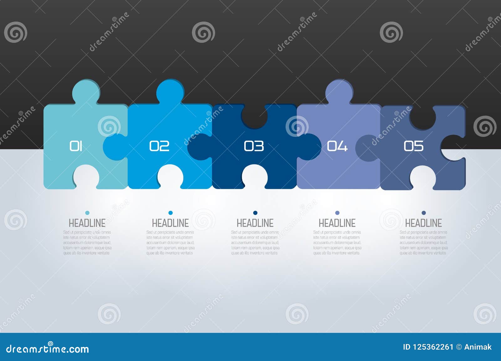 Puzzle Infographic, Steps Chart, Template, Scheme, Tab Stock Vector ...