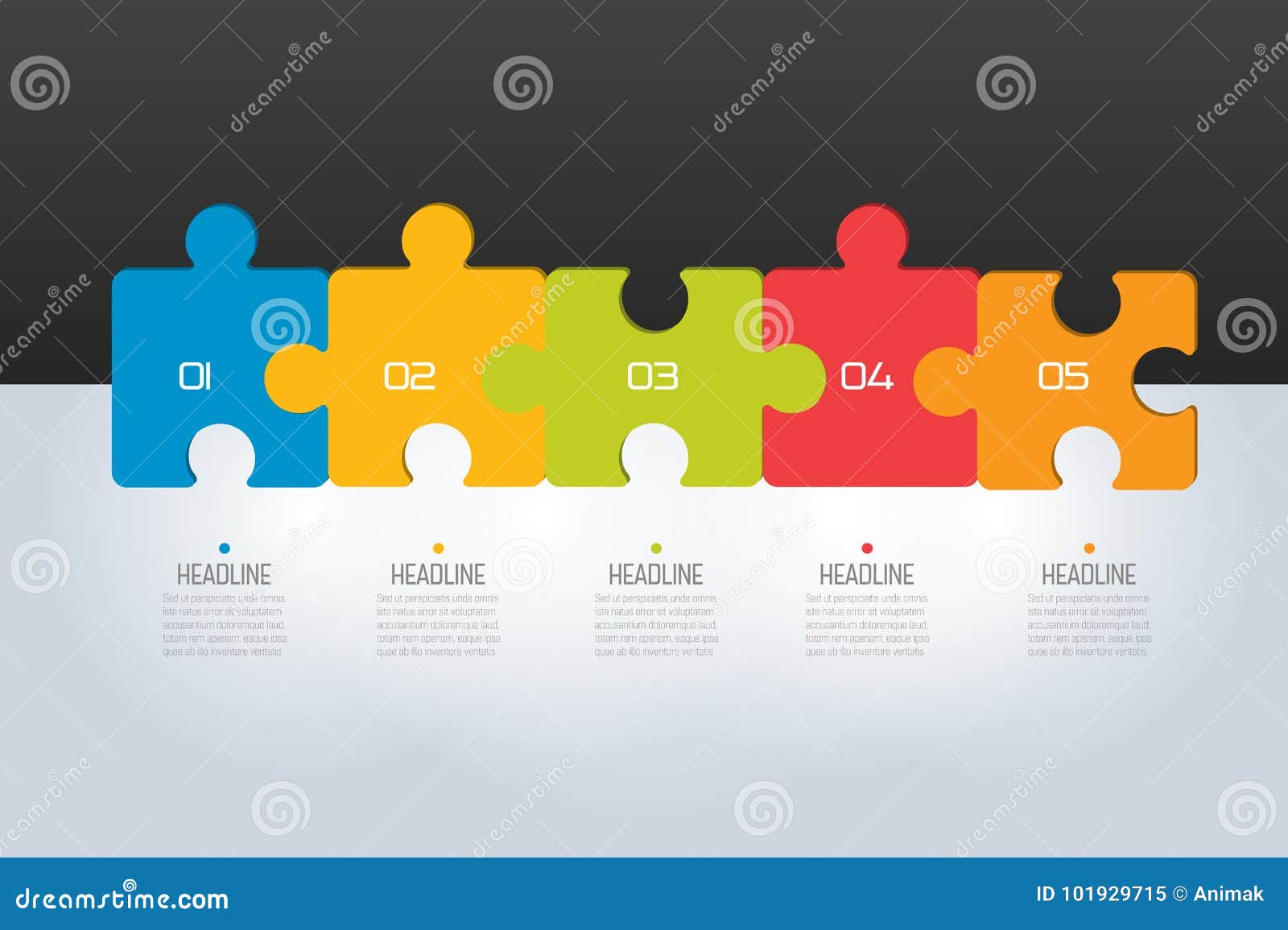 Puzzle Infographic, Steps Chart, Template, Scheme, Tab. Stock Vector ...