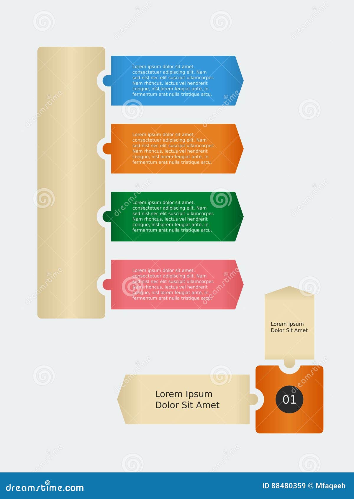 Branched Puzzle Infographic Vector Template Stock Vector - Illustration ...