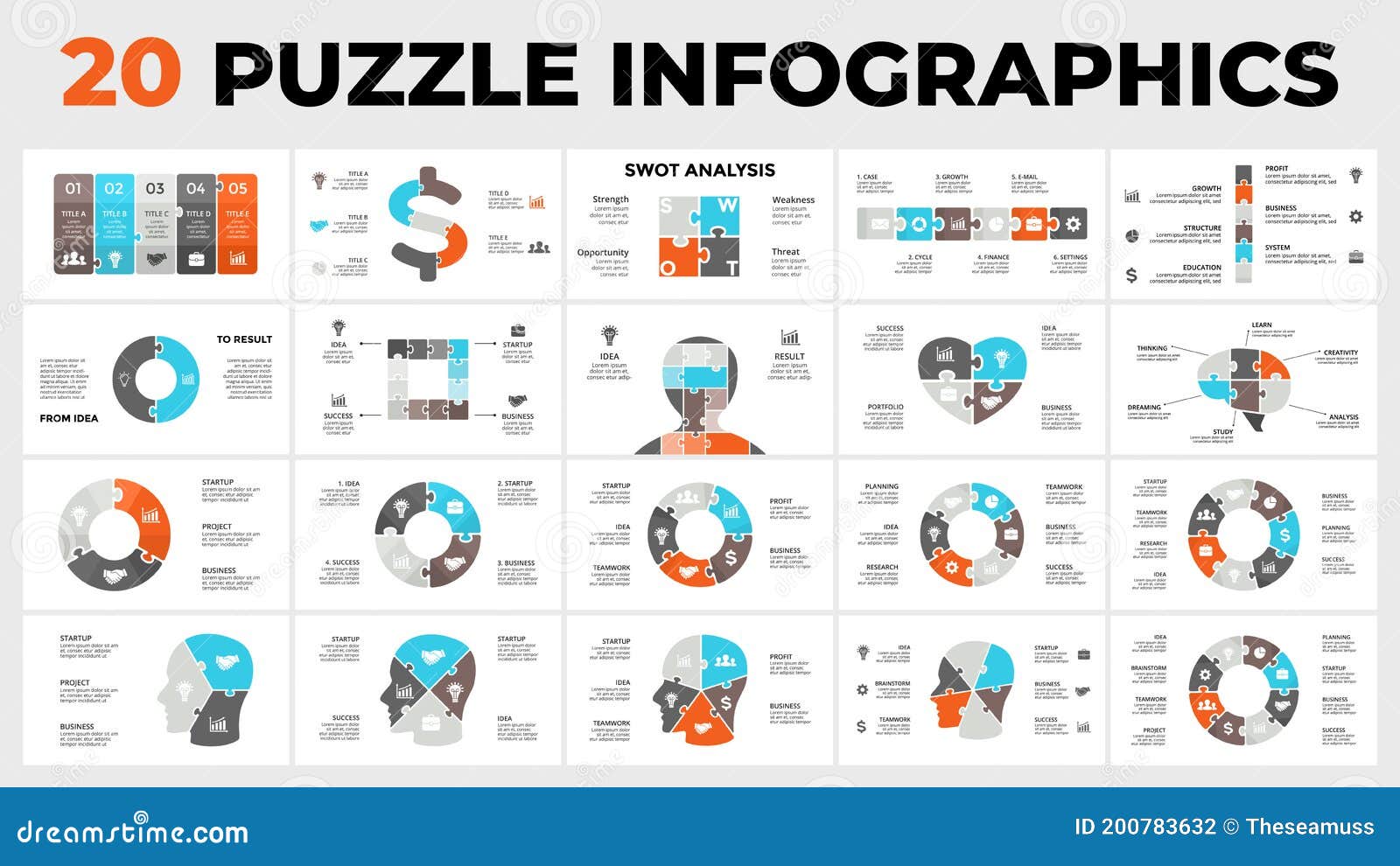 20 Puzzle Infographic Templates for Your Presentation. Includes ...