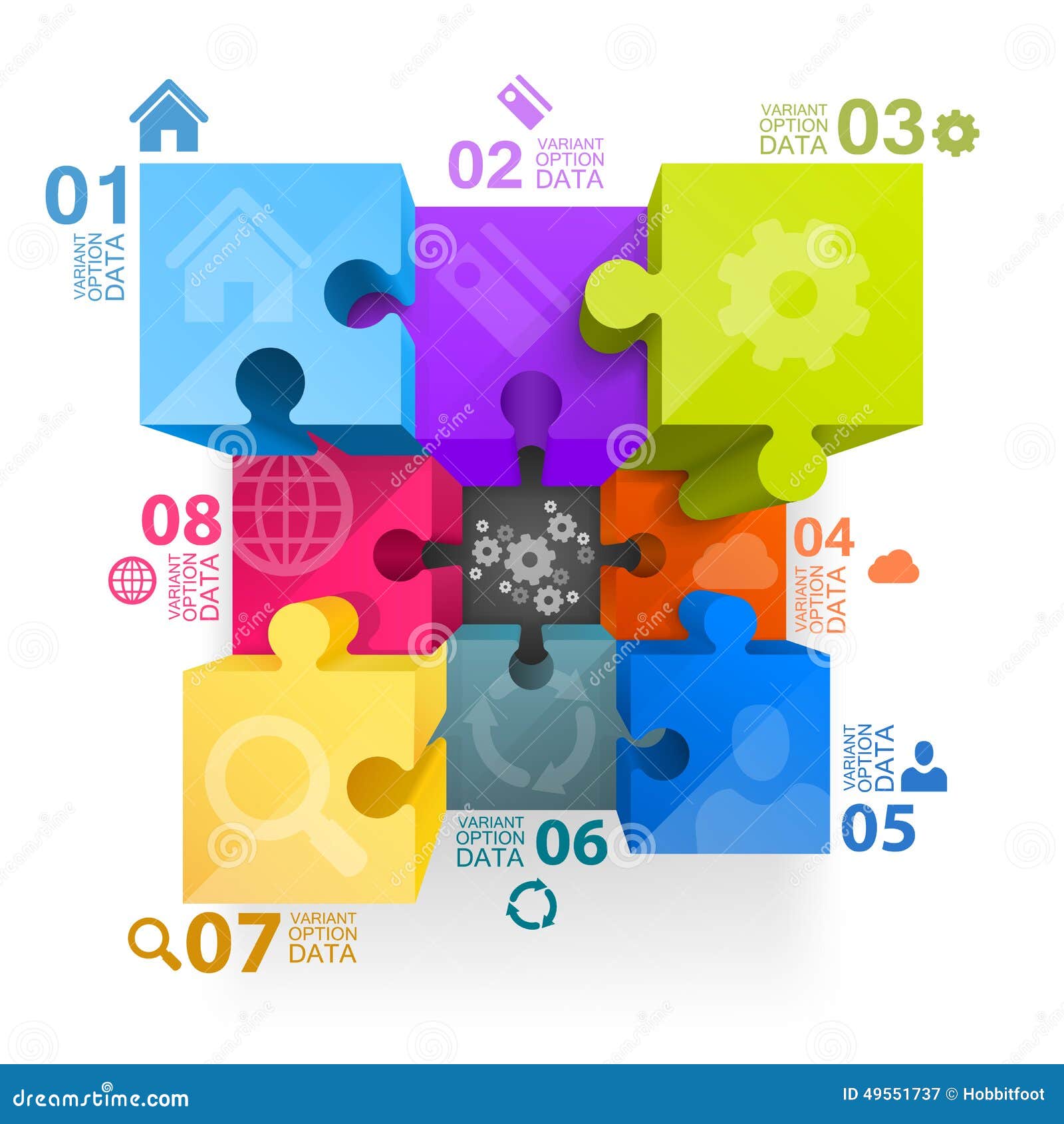 Puzzle infographics stock vector. Illustration of paper - 49551737