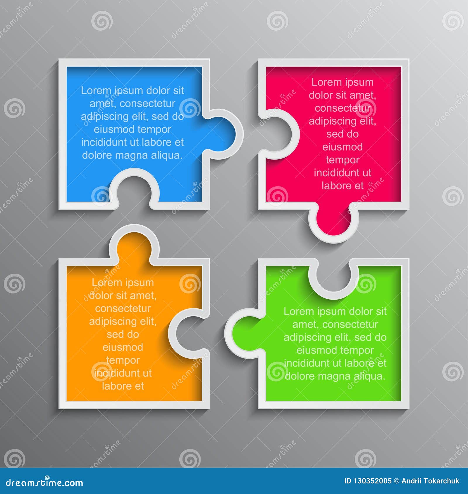 The Puzzle Infographics. Jigsaw Four Steps Puzzle. Stock Vector ...