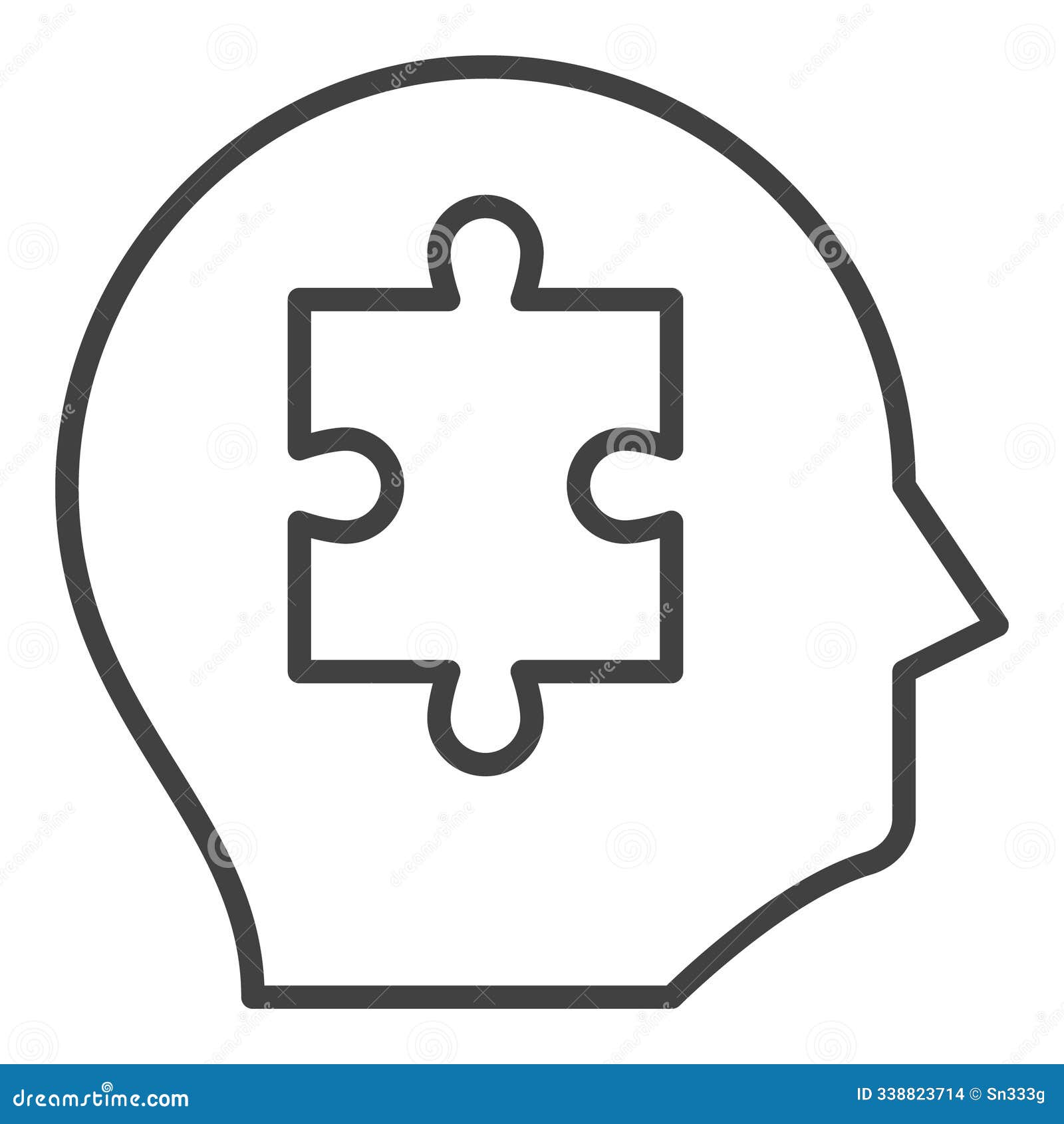 Puzzle Inside Human Head Vector Jigsaw Puzzles Thin Line Icon or Symbol ...