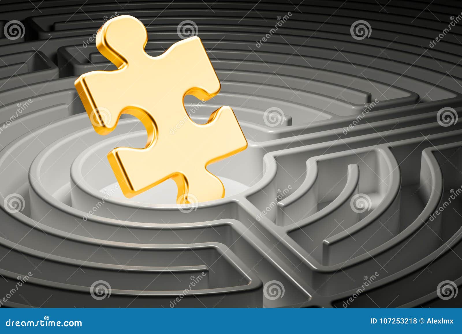 Puzzle Inside Labyrinth Maze. 3D Stock Illustration - Illustration of ...