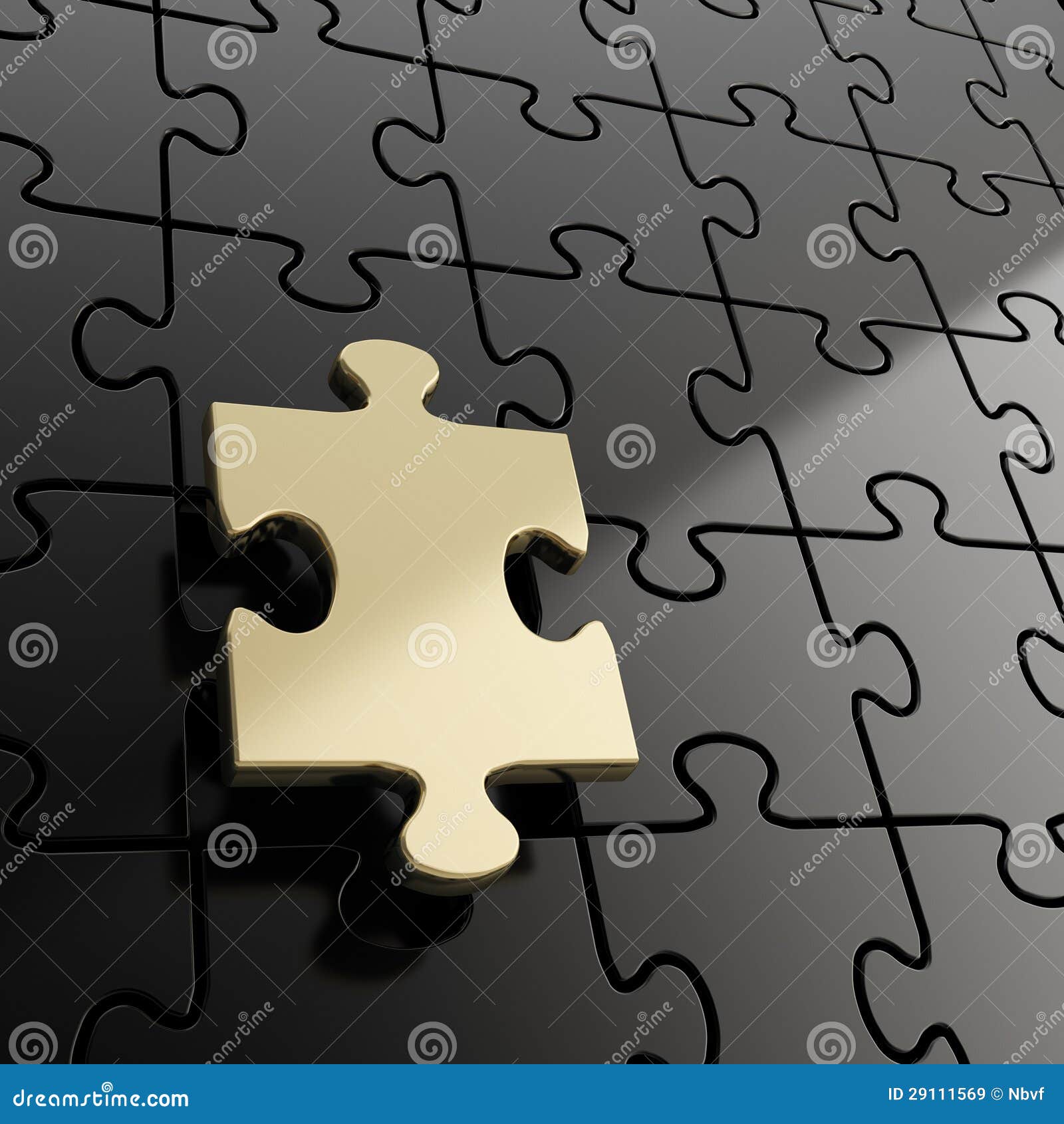 Puzzle Jigsaw Background with One Piece Stand Out Stock Illustration ...