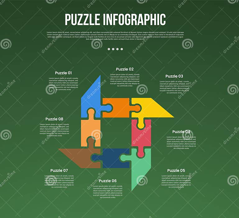 Puzzle or Jigsaw Base Infographic with Creative Sharp Object Cycle ...